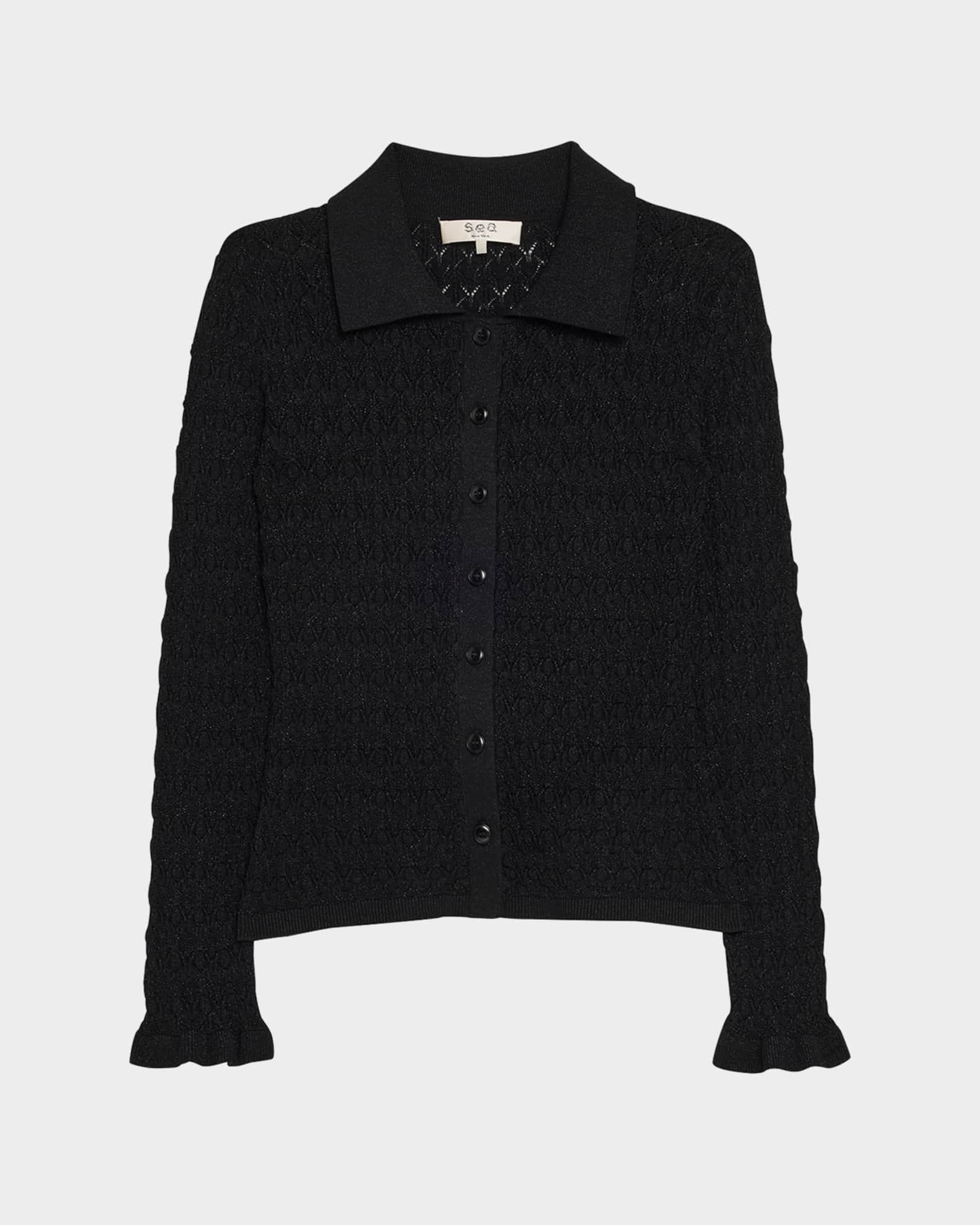 Sea Ruby Long-Sleeve Pointelle Knit Cardigan | Neiman Marcus