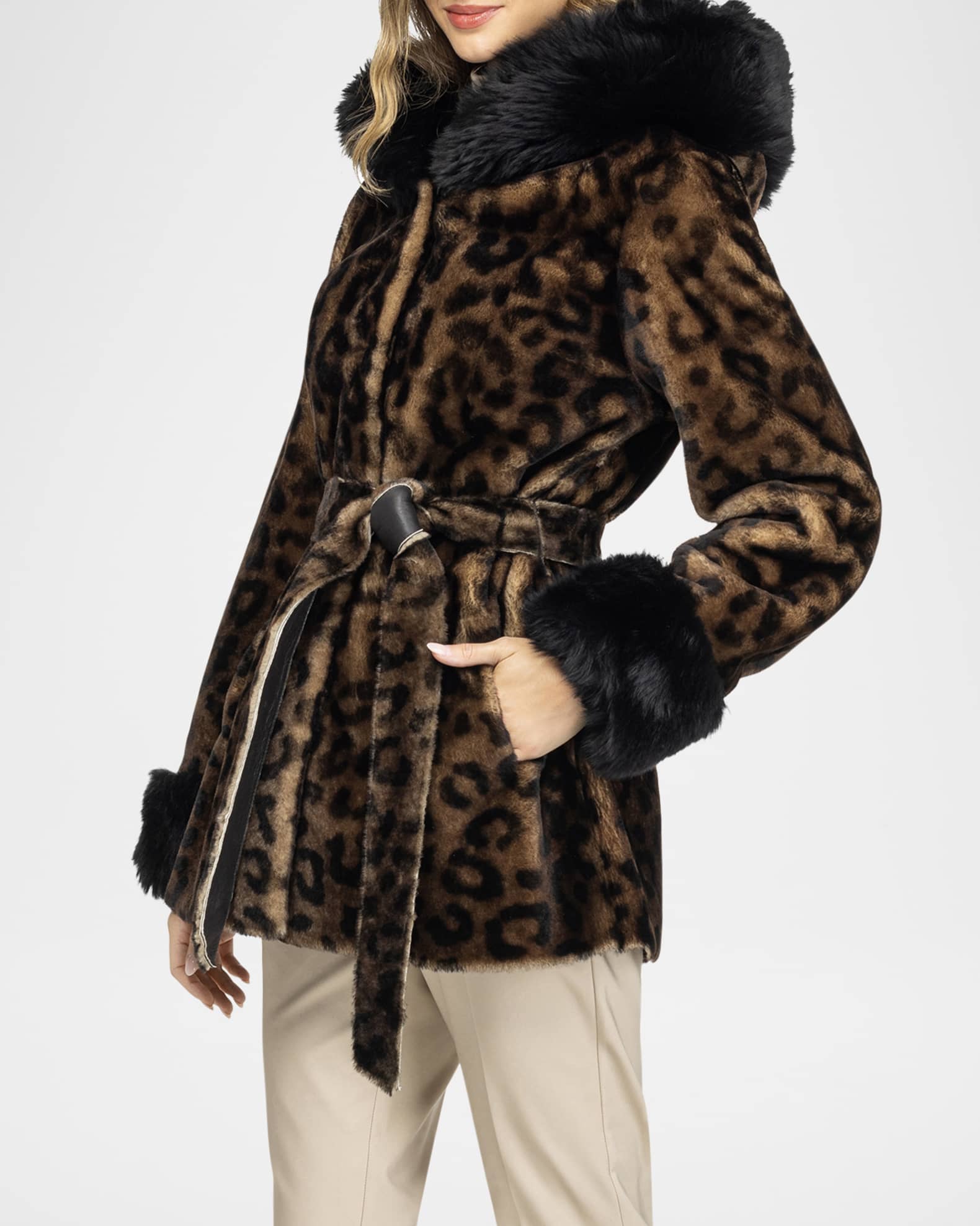 Gorski Hooded Lamb Shearling Parka with Merinillo Lamb Shearling Trim ...