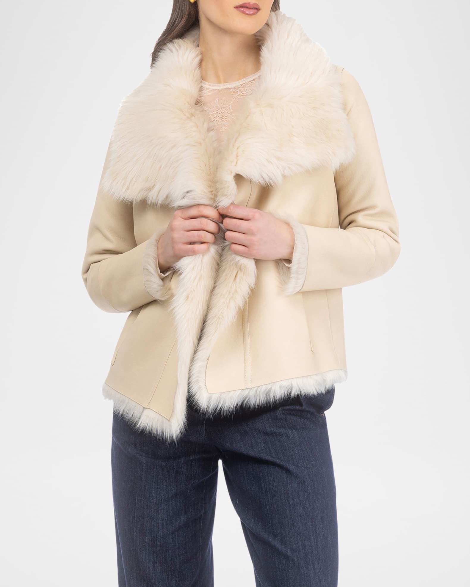 Gorski Reversible Toscana Lamb Shearling Jacket | Neiman Marcus