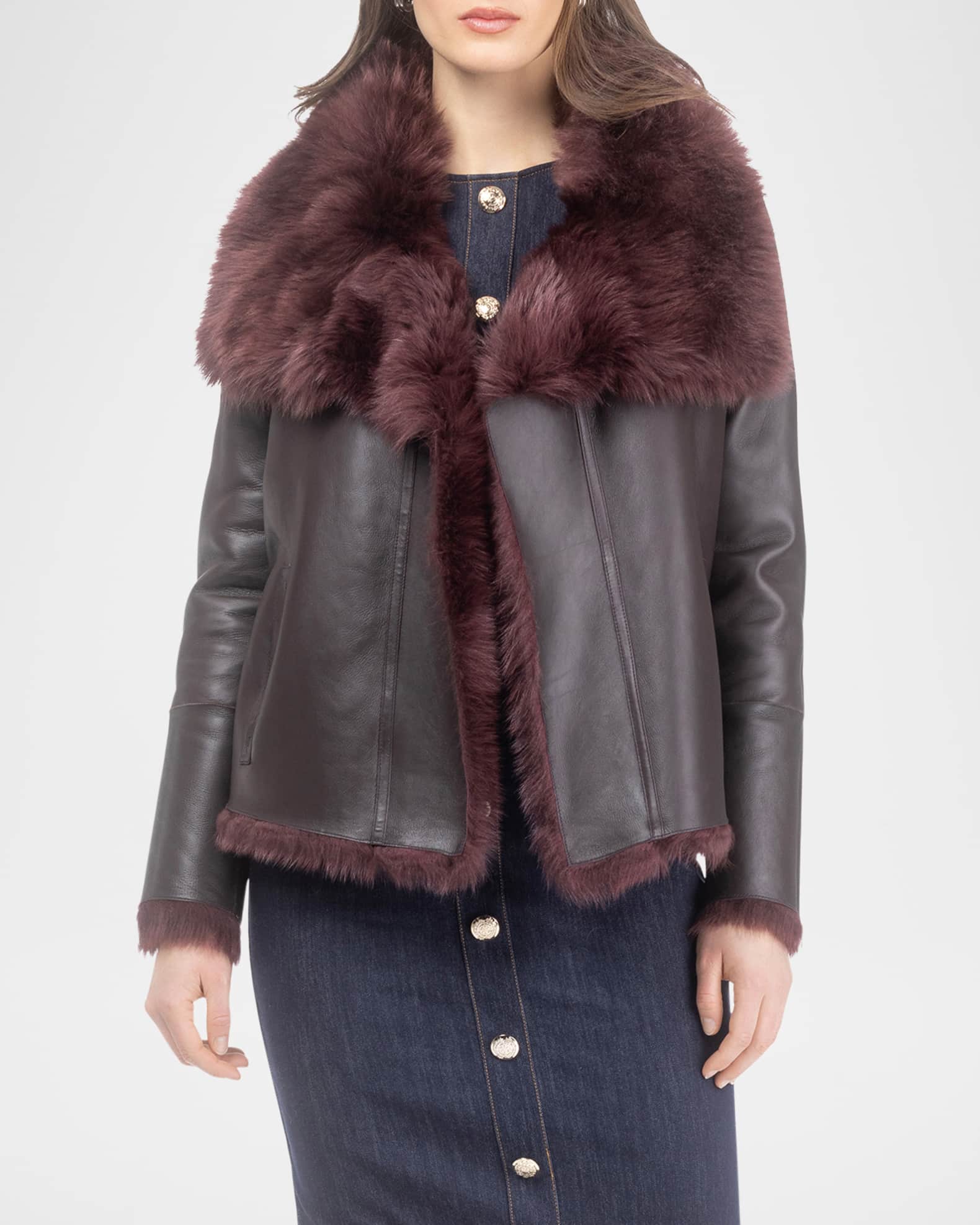 Gorski Reversible Toscana Lamb Shearling Jacket | Neiman Marcus