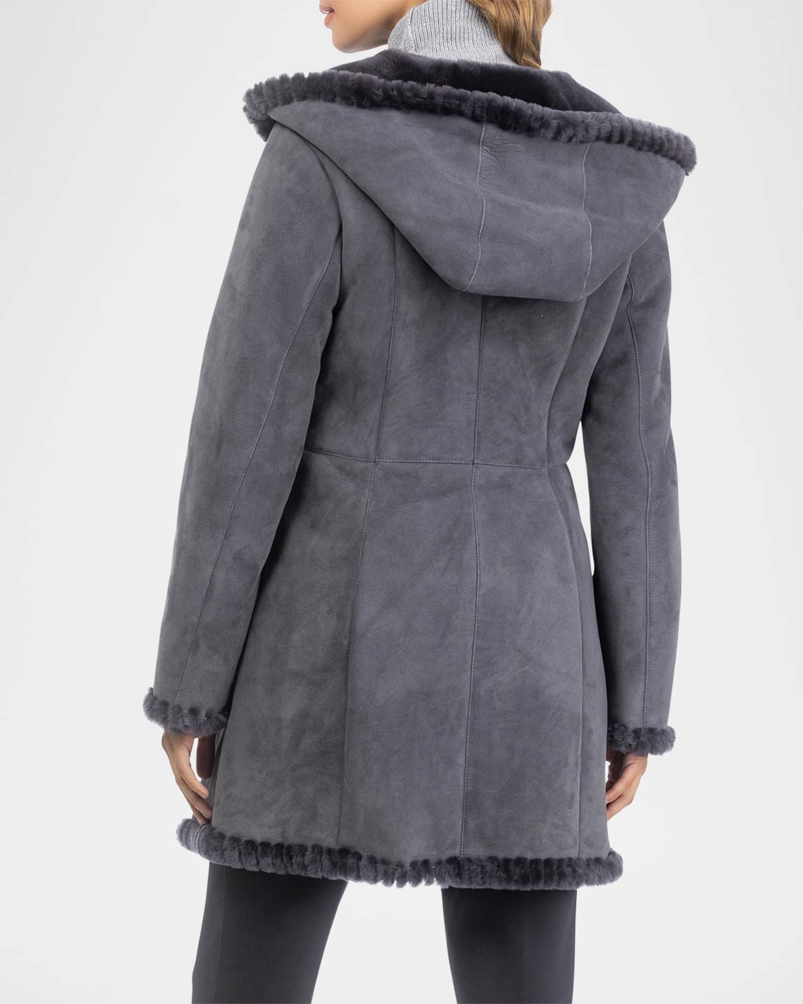 Gorski Merino Shearling Lamb Parka With Whipstitch Trim | Neiman Marcus