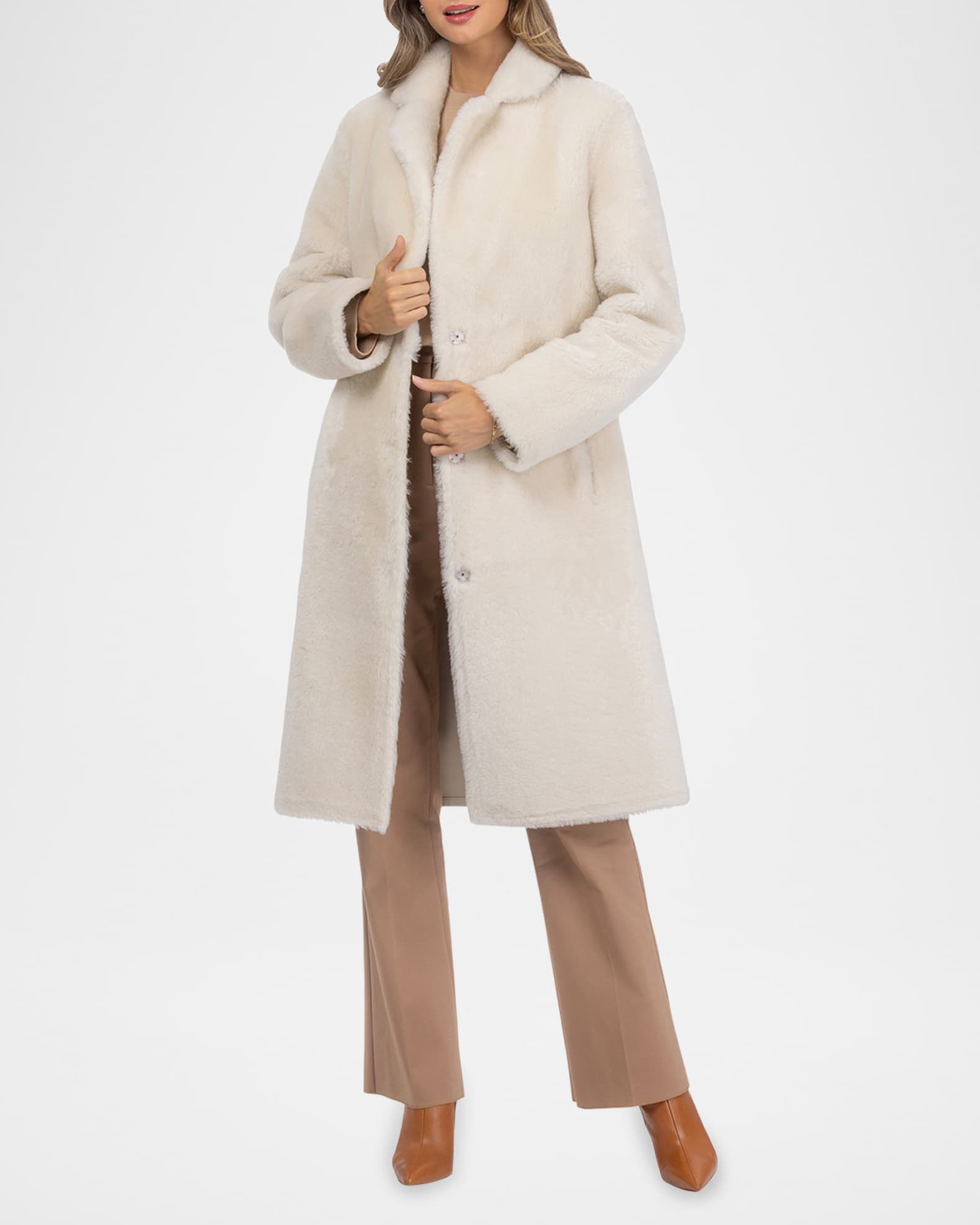 Gorski Short Reversible Merino Lamb Shearling Coat | Neiman Marcus