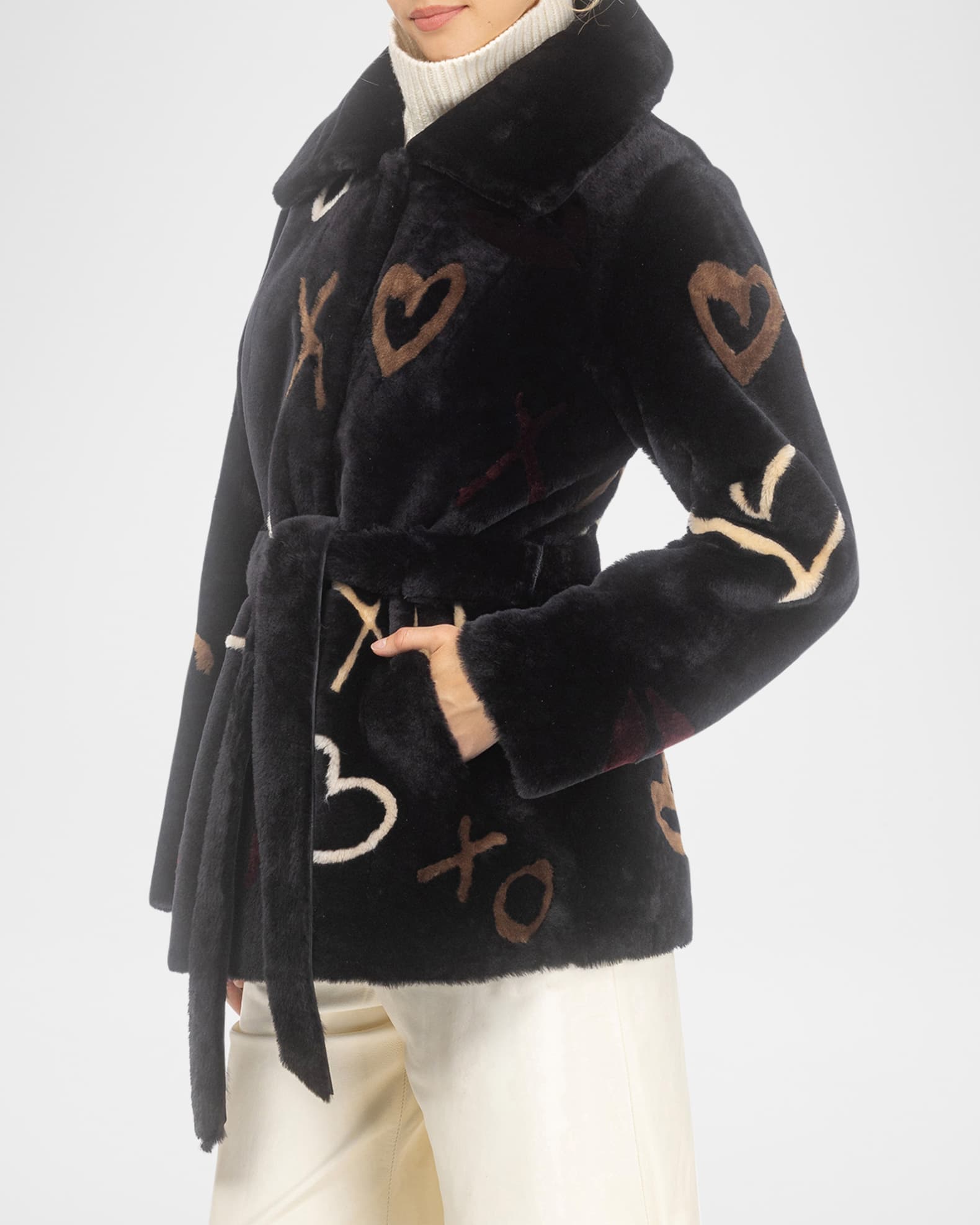 Gorski Reversible Merino Shearling Lamb Jacket With Belt | Neiman Marcus