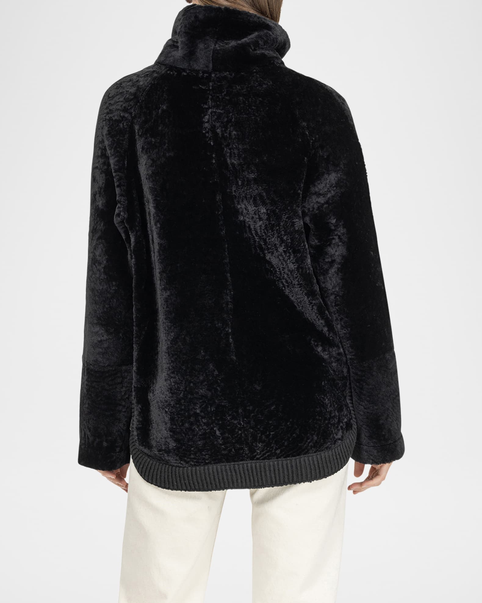 Gorski Textured Shearling Lamb Zip Jacket | Neiman Marcus