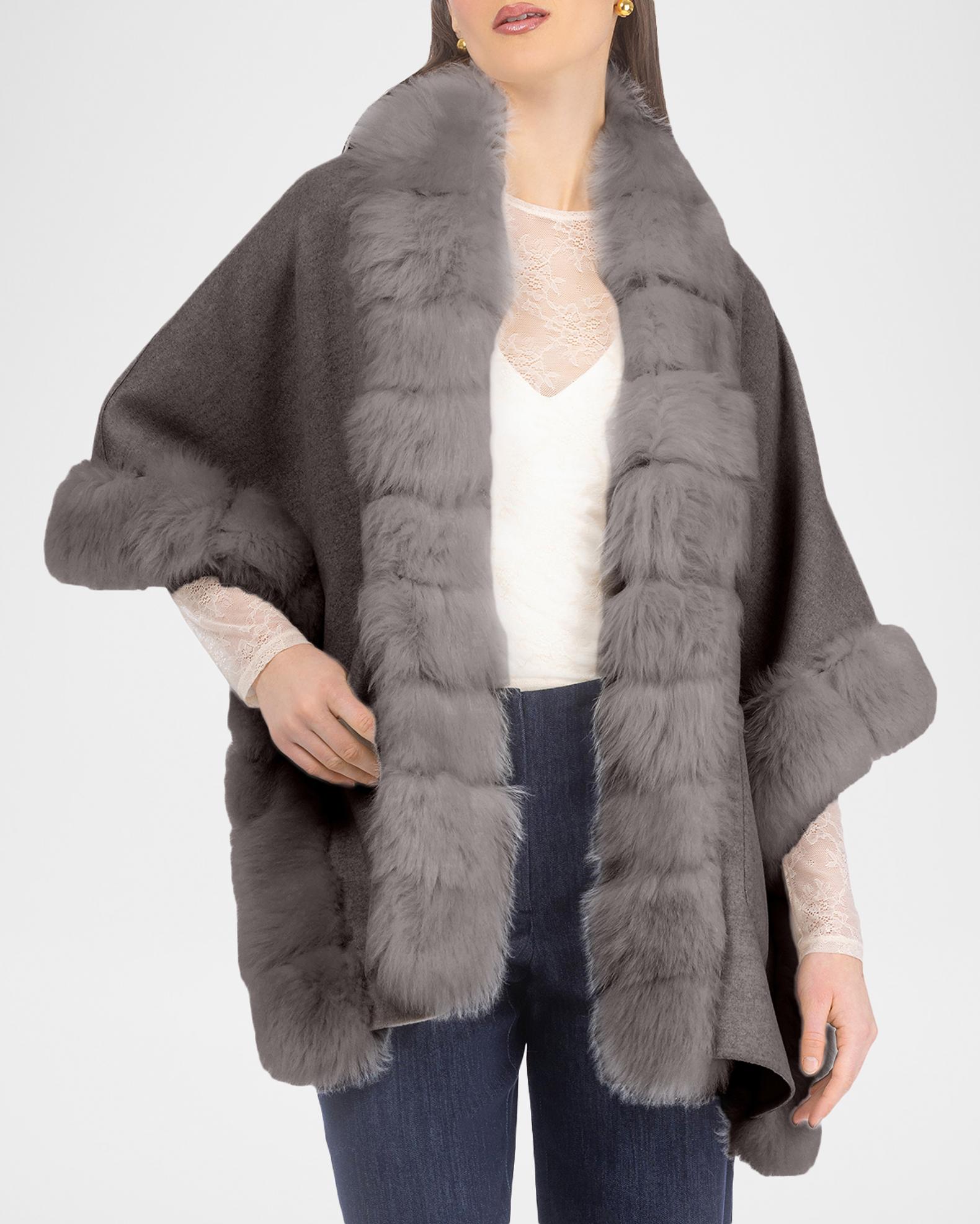 Gorski Reversible Loro Piana Cashmere-Wool Shawl with Merinillo Lamb ...