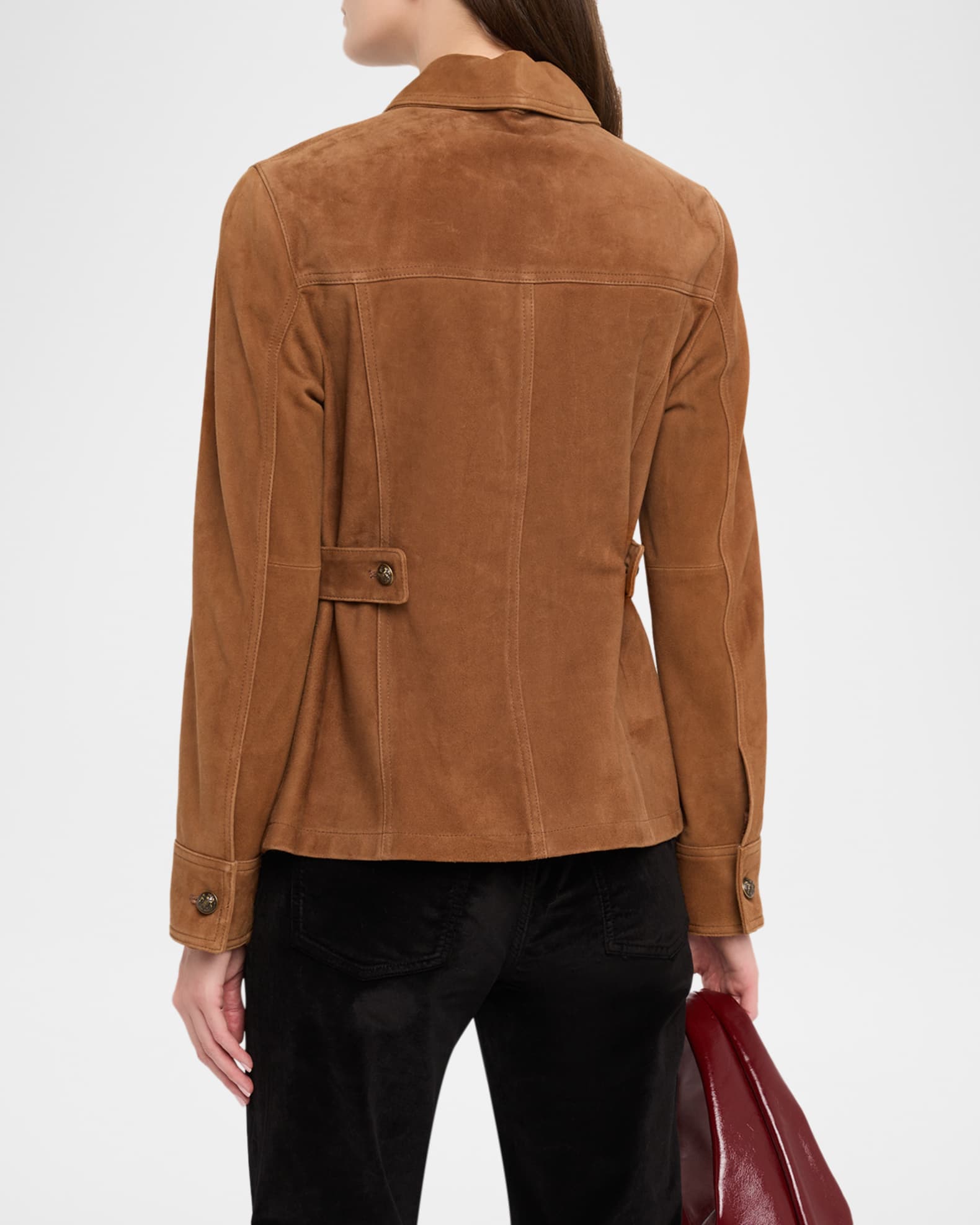 Kobi Halperin Darius Button-Down Suede Blouse | Neiman Marcus