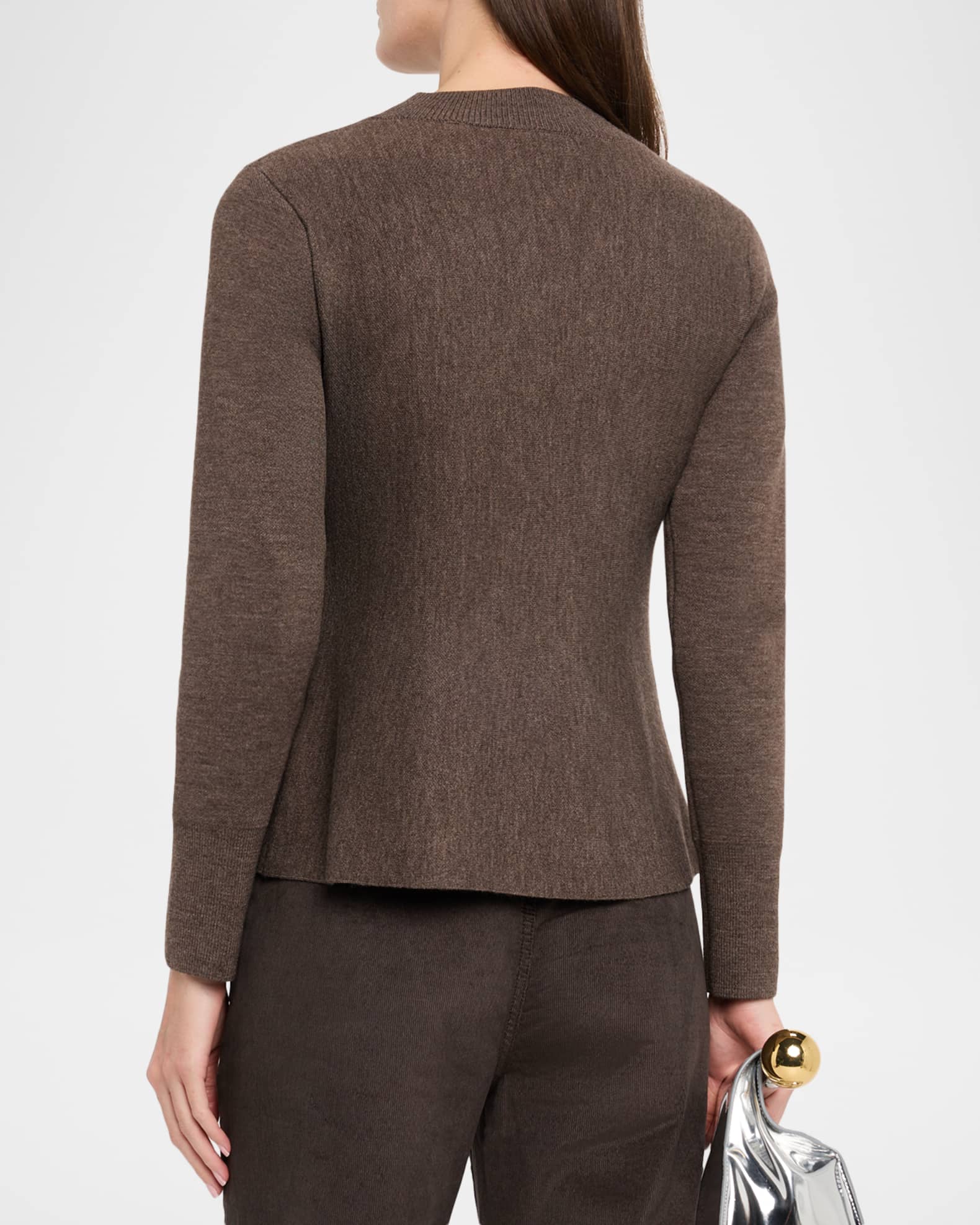 Kobi Halperin Knott Flare-Hem Melange Knit Sweater | Neiman Marcus