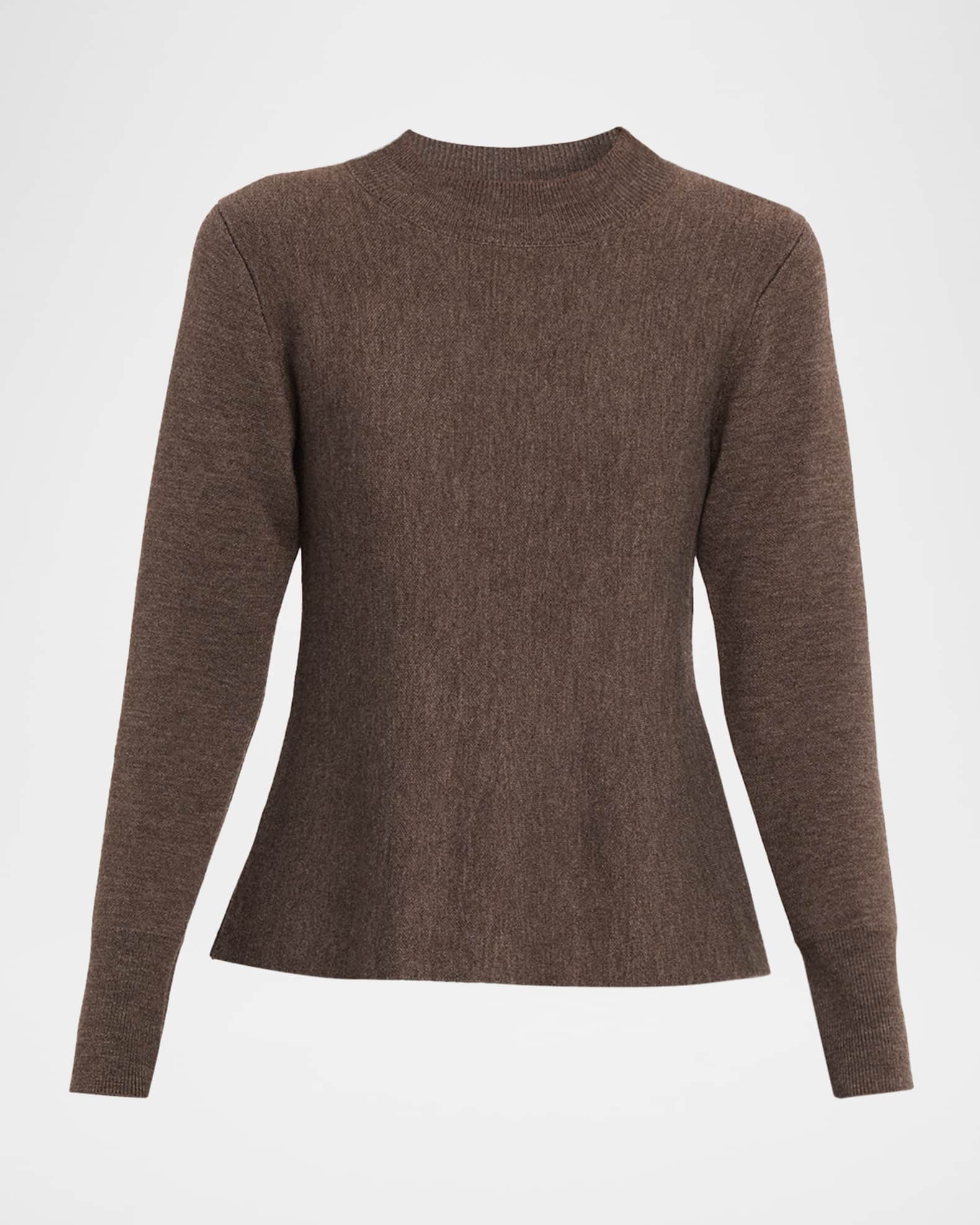 Kobi Halperin Knott Flare-Hem Melange Knit Sweater | Neiman Marcus