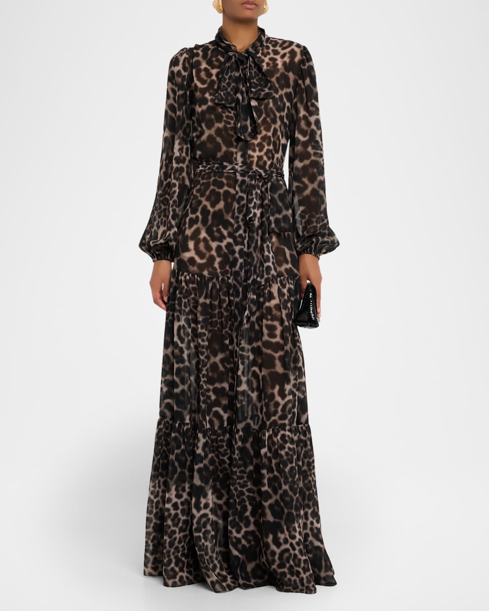 Kobi Halperin Baird Tiered Animal-Print Maxi Dress | Neiman Marcus