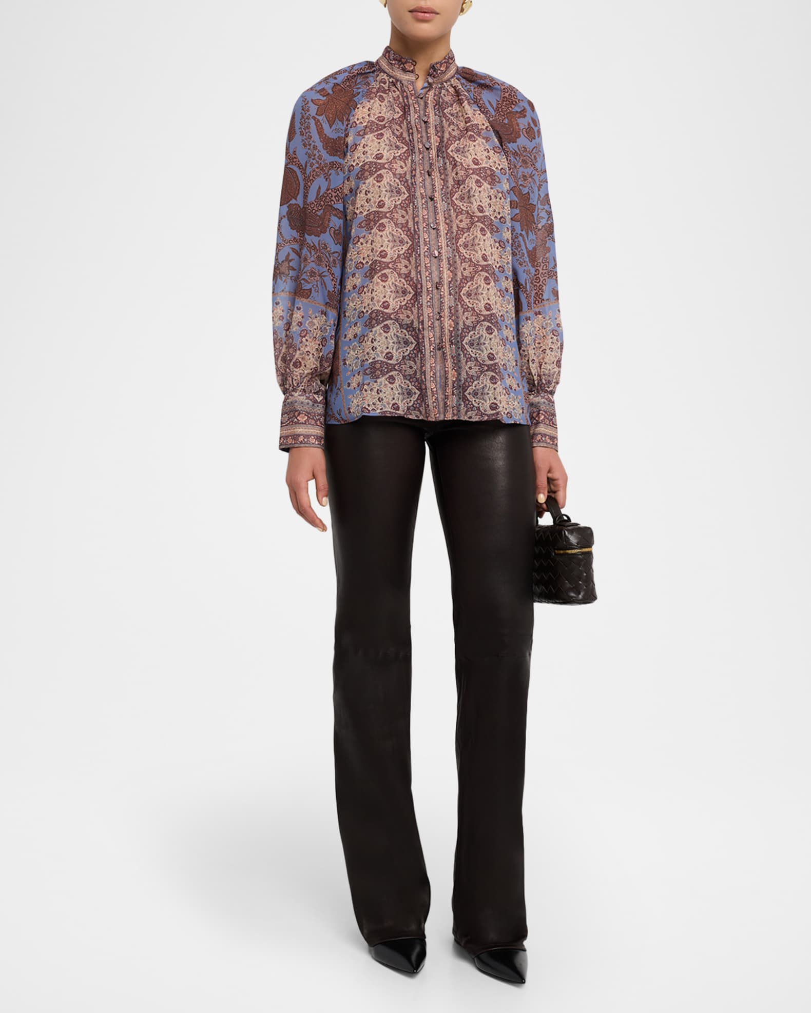 Kobi Halperin Solace Ruched Floral-Print Blouse | Neiman Marcus