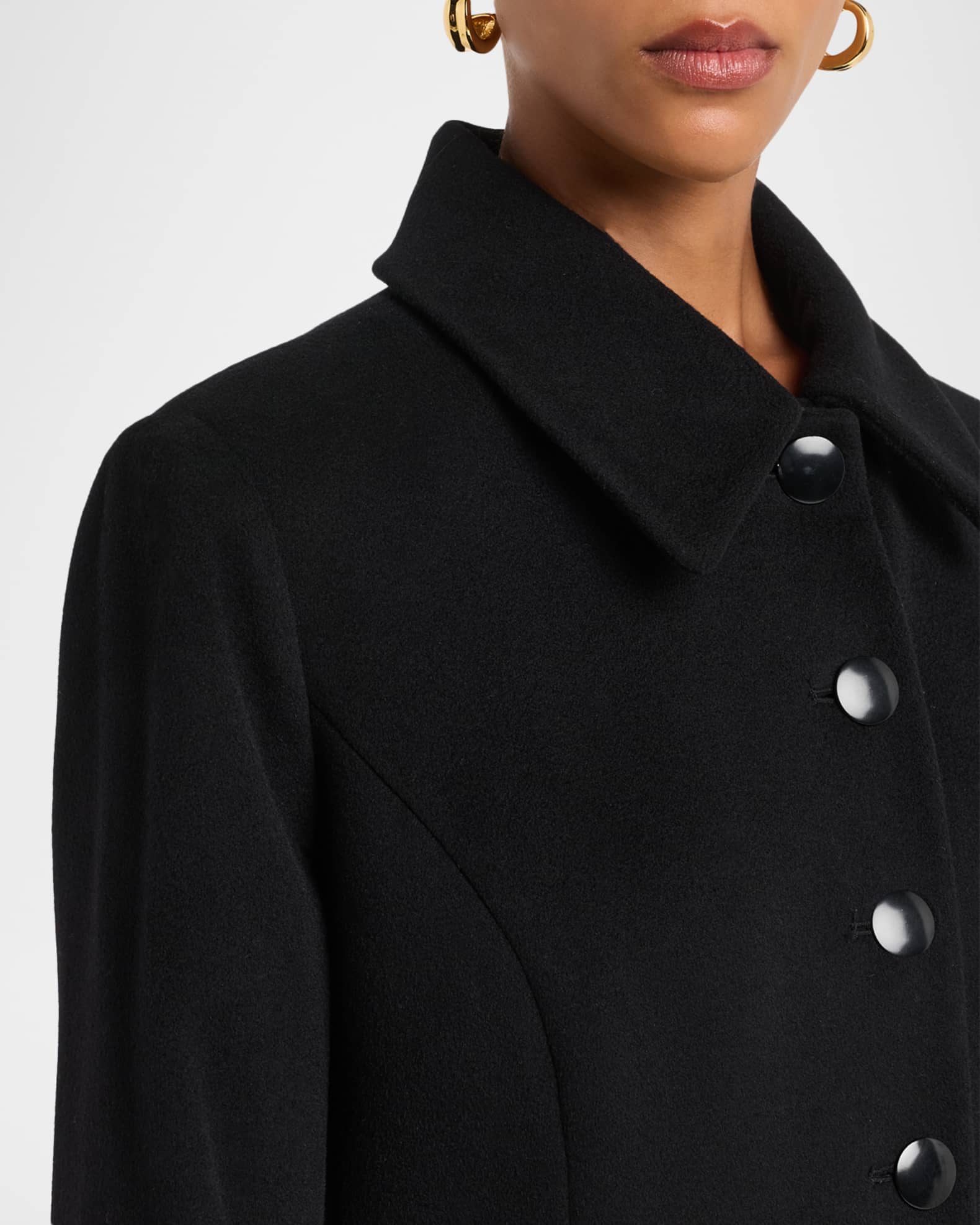 Fleurette Sofia Wool Fit-and-Flare Coat | Neiman Marcus