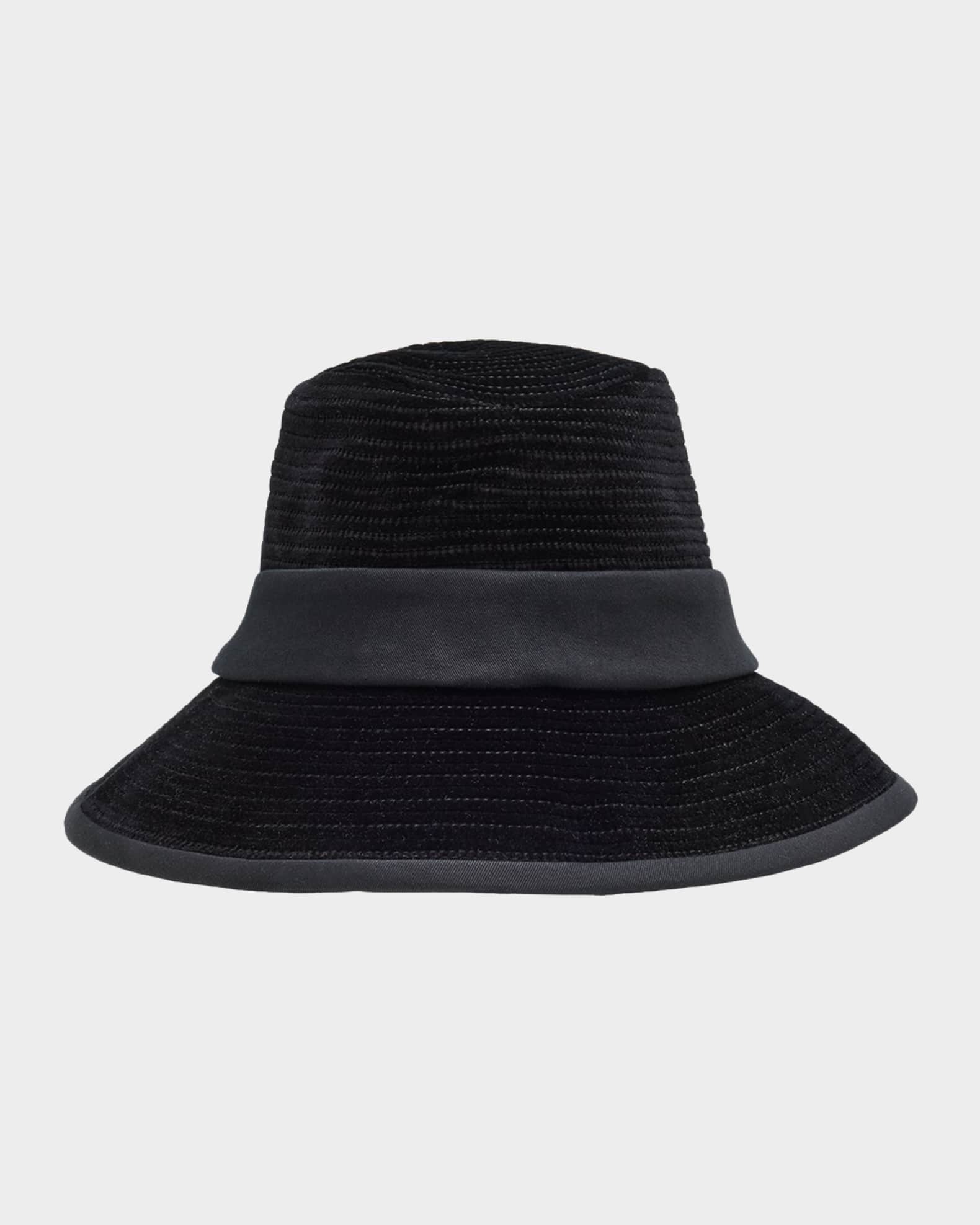 Valentino Garavani Men's VLogo Velvet Fedora Hat | Neiman Marcus