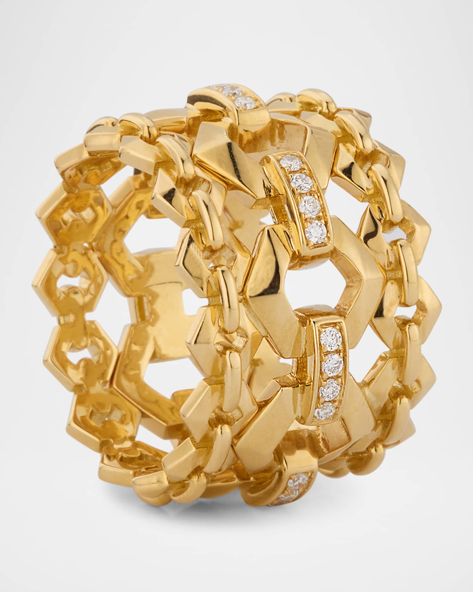 Dries Criel 18K Yellow Gold Diamond Warrior Ring | Neiman Marcus