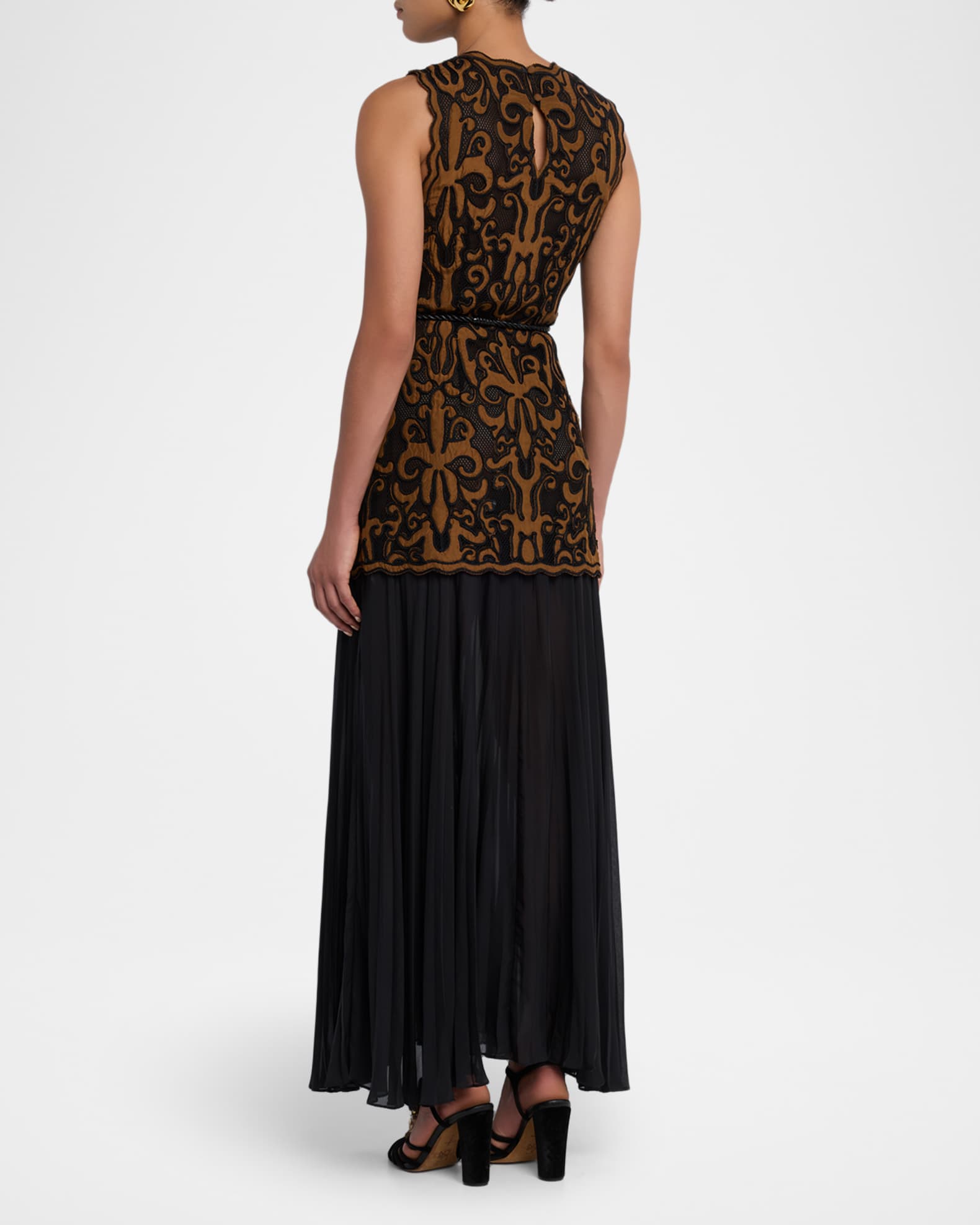 Ulla Johnson Auryn Appliqué Sleeveless Midi Dress | Neiman Marcus