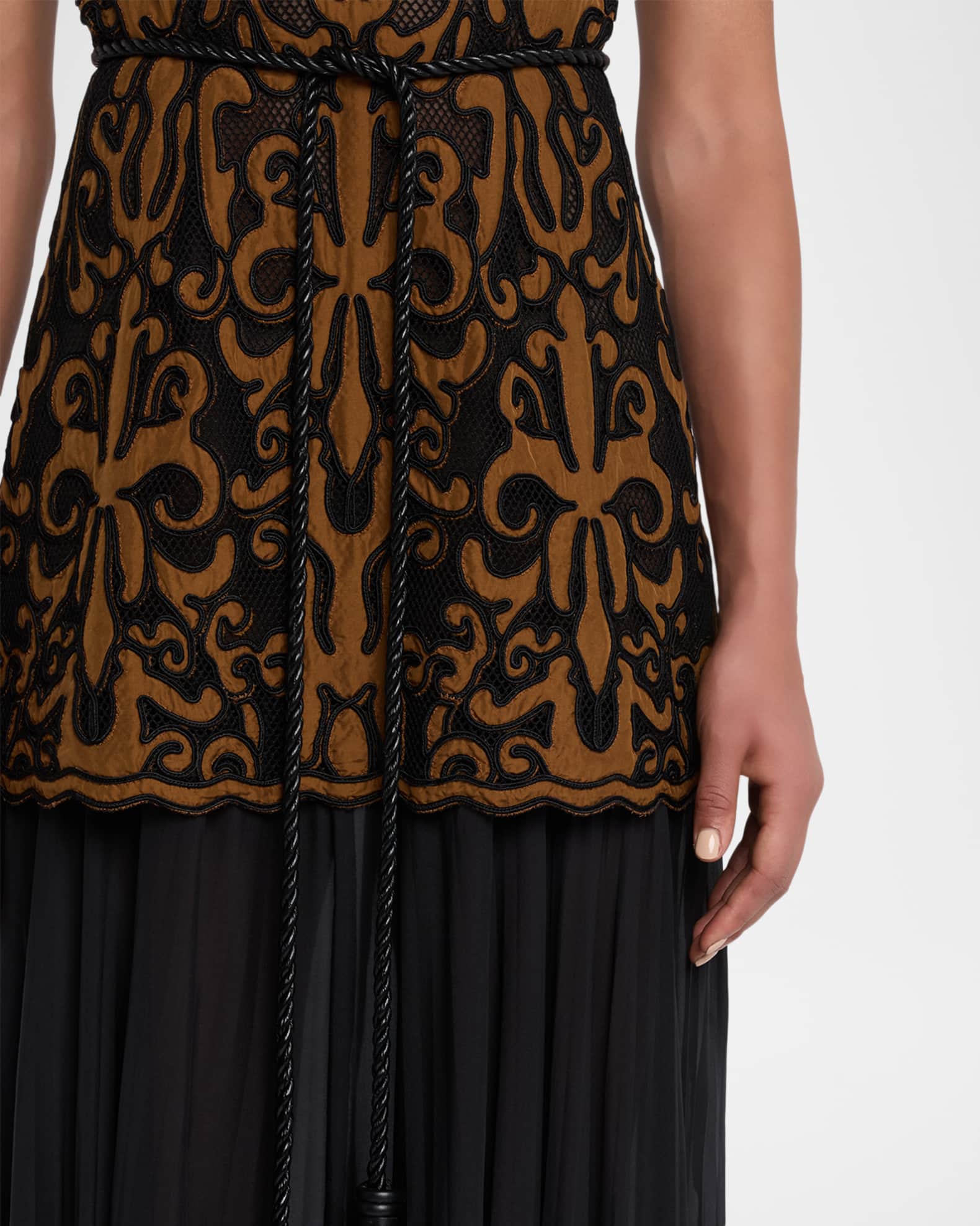 Ulla Johnson Auryn Appliqué Sleeveless Midi Dress | Neiman Marcus