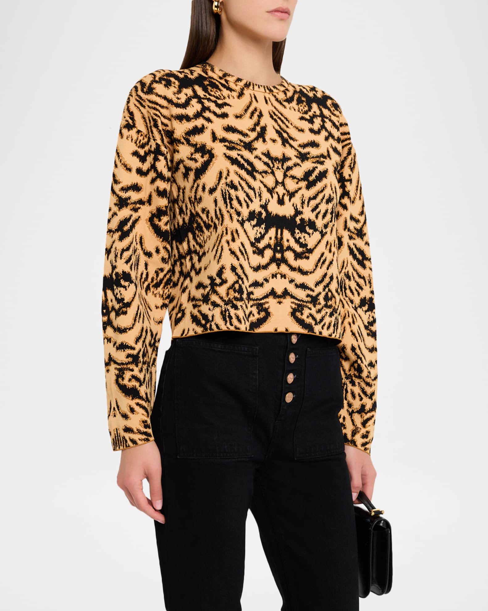 Ulla Johnson Cade Printed Jacquard Knit Pullover | Neiman Marcus
