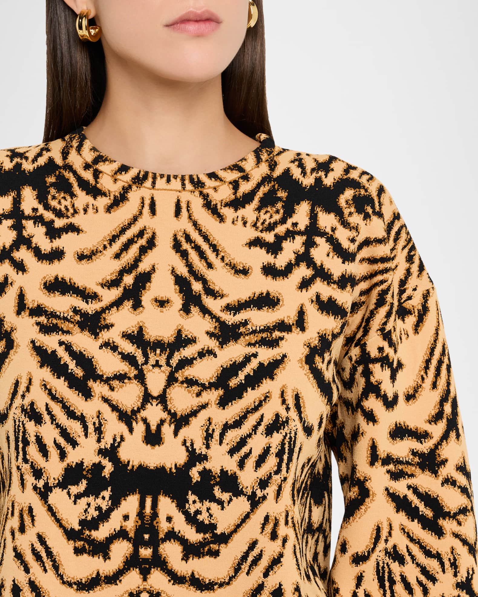 Ulla Johnson Cade Printed Jacquard Knit Pullover | Neiman Marcus