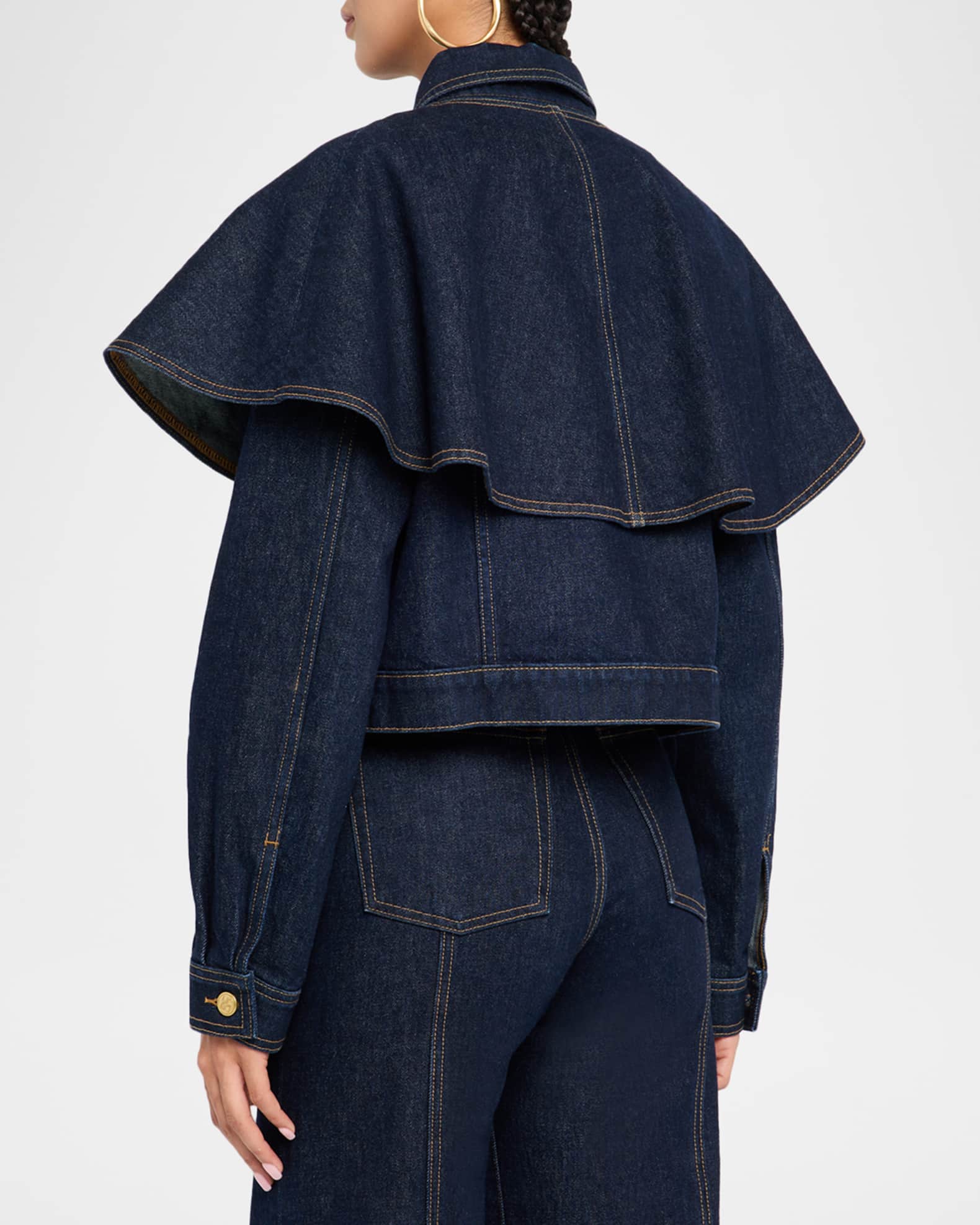 Ulla Johnson The Agata Denim Cape Jacket | Neiman Marcus