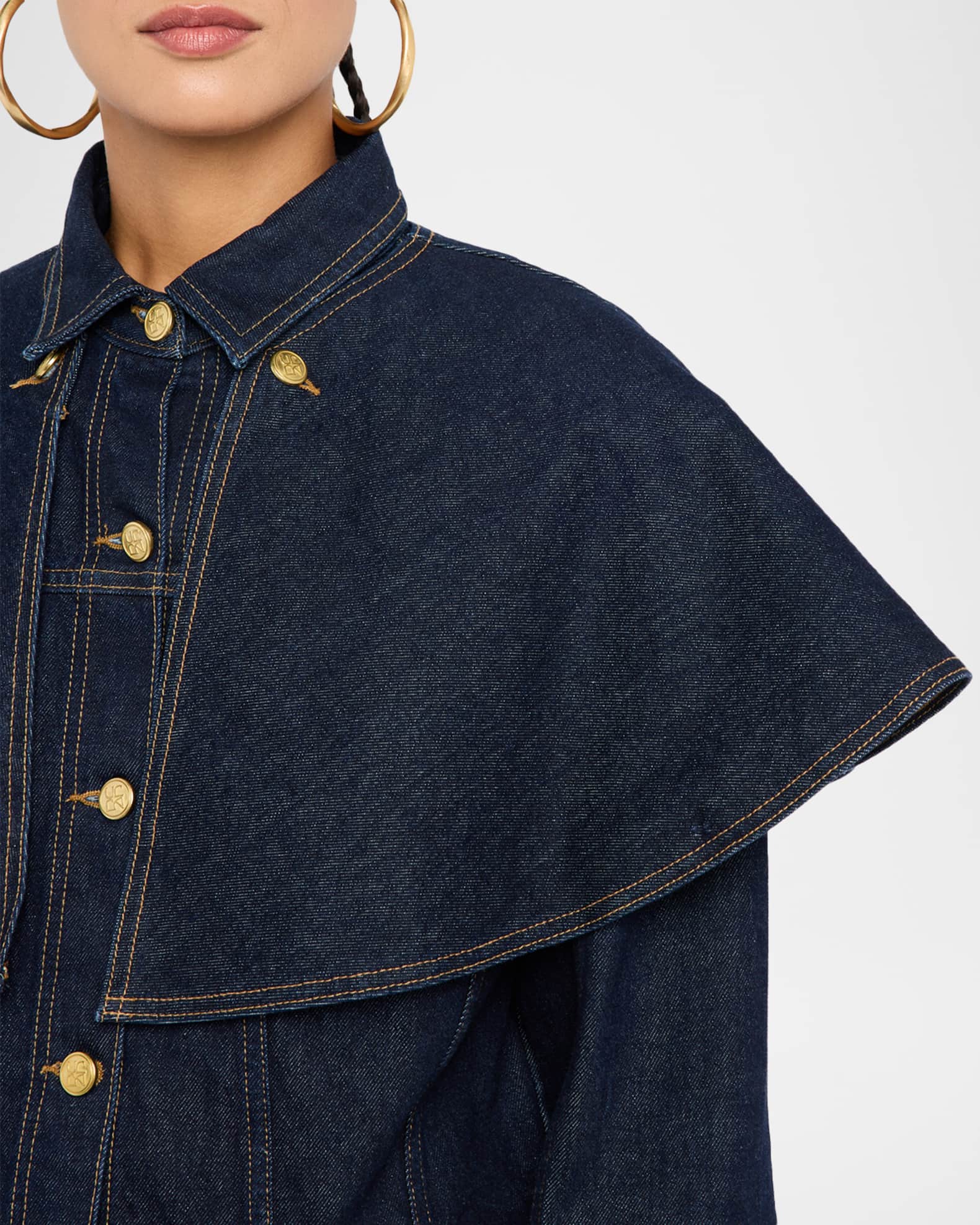 Ulla Johnson The Agata Denim Cape Jacket | Neiman Marcus