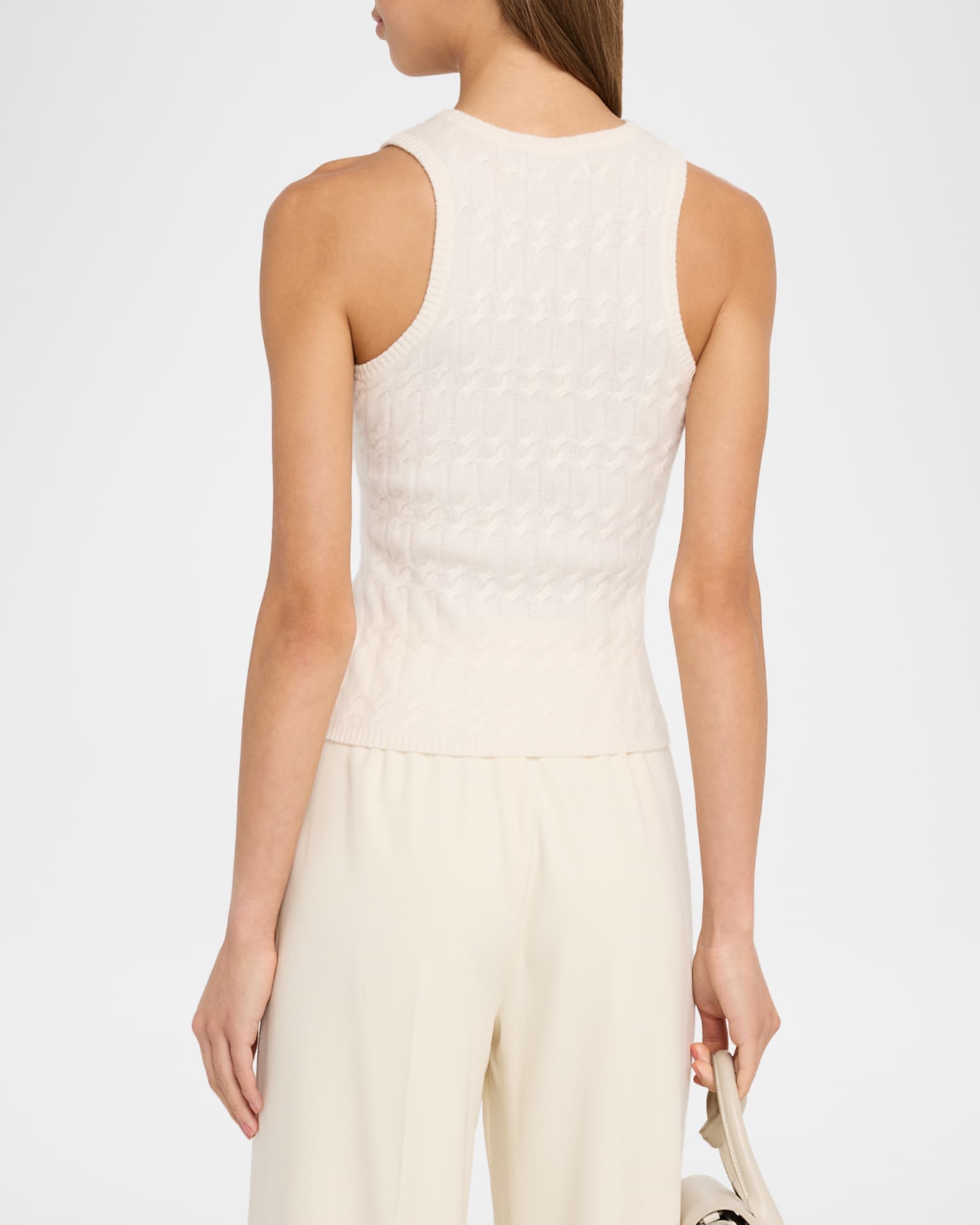 Naadam Racerback Cable-Knit Cashmere Tank | Neiman Marcus