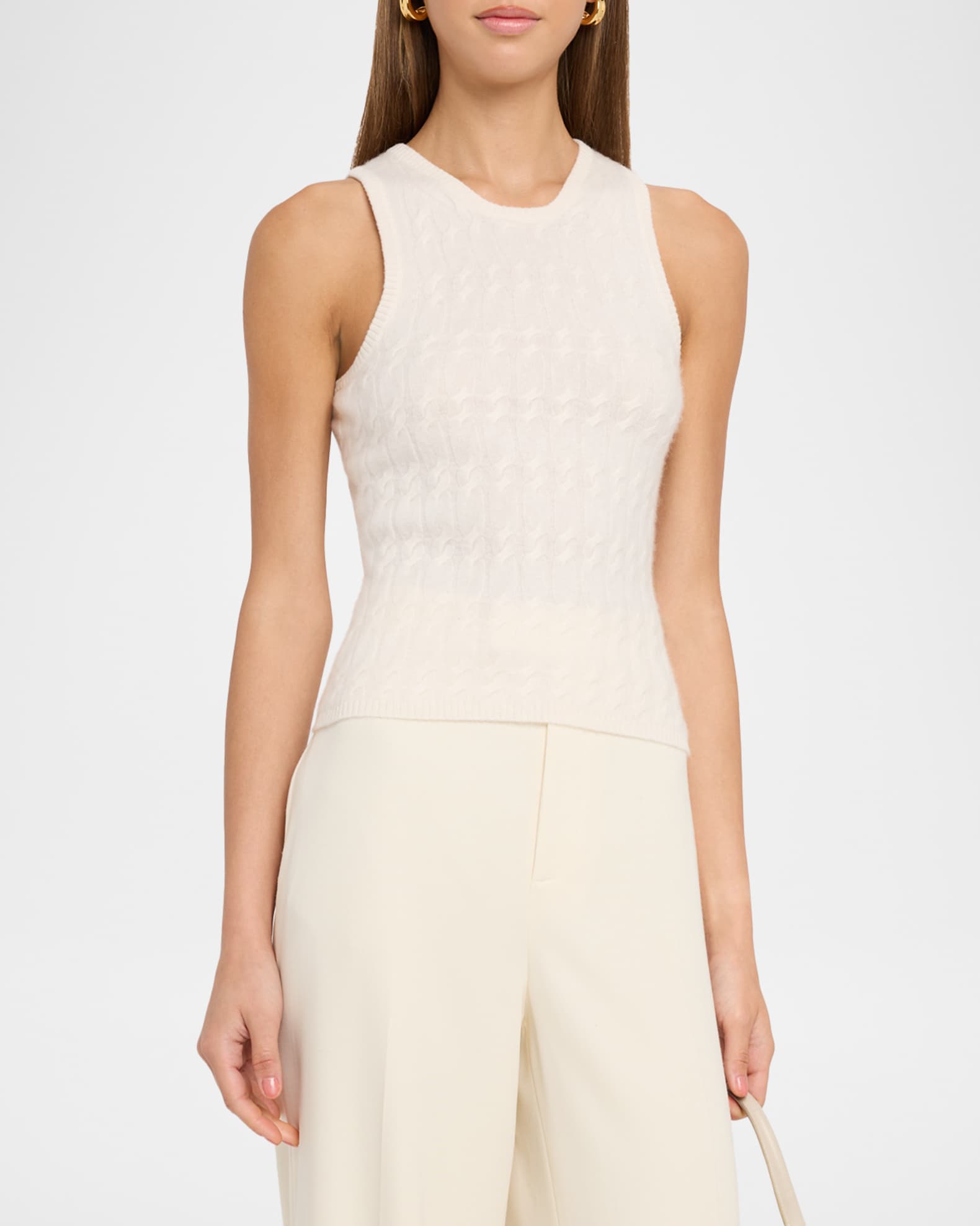 Naadam Racerback Cable-Knit Cashmere Tank | Neiman Marcus