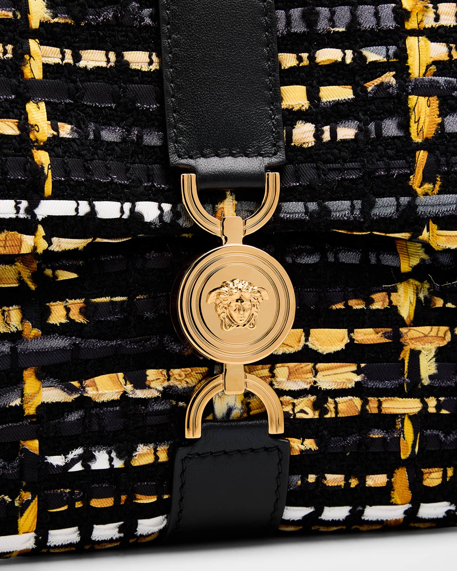 Versace Kleio Medusa Barocco Tweed Shoulder Bag | Neiman Marcus