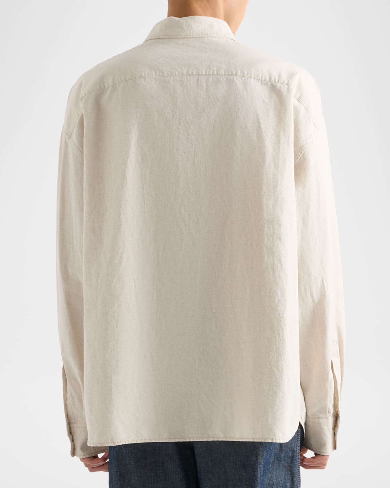 Prada Men's Long-Sleeve Chambray Shirt | Neiman Marcus