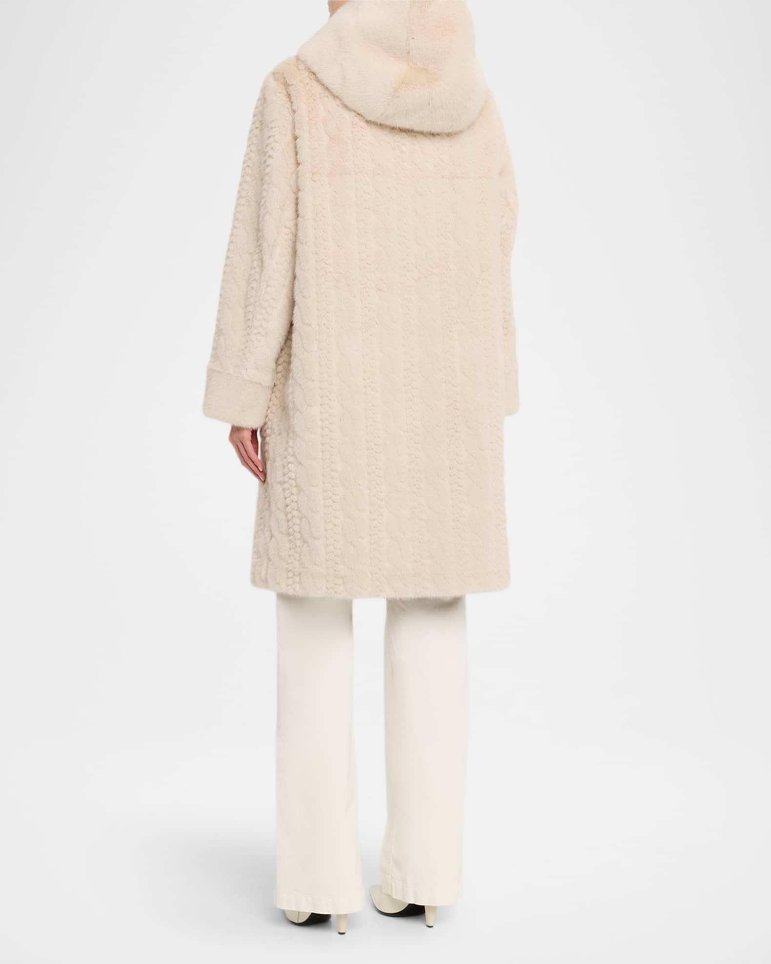 Kobi Halperin Myla Hooded Cable Faux Fur Coat | Neiman Marcus