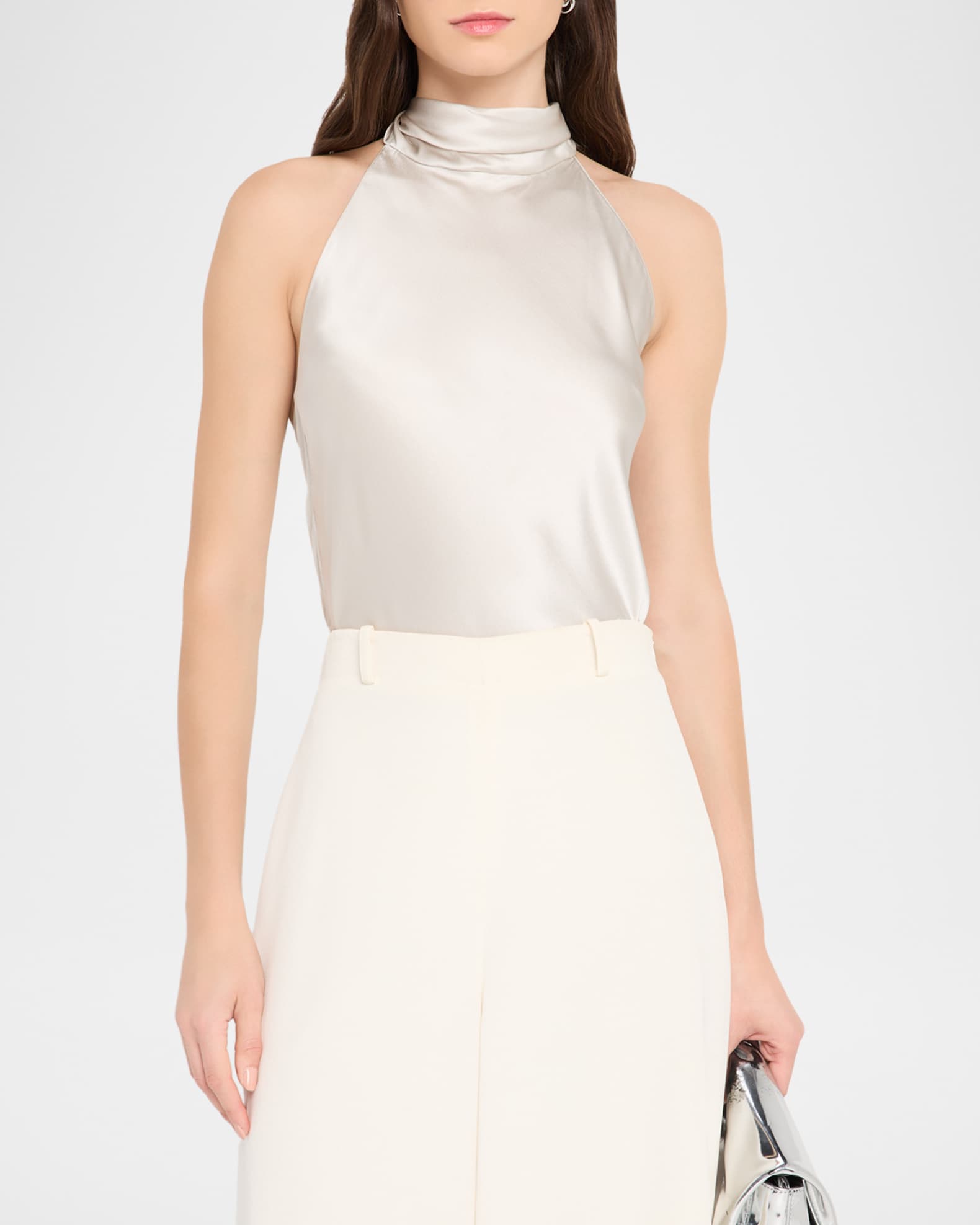 Ralph Lauren Collection Chilton Stretch Silk Charmeuse Halter Top ...