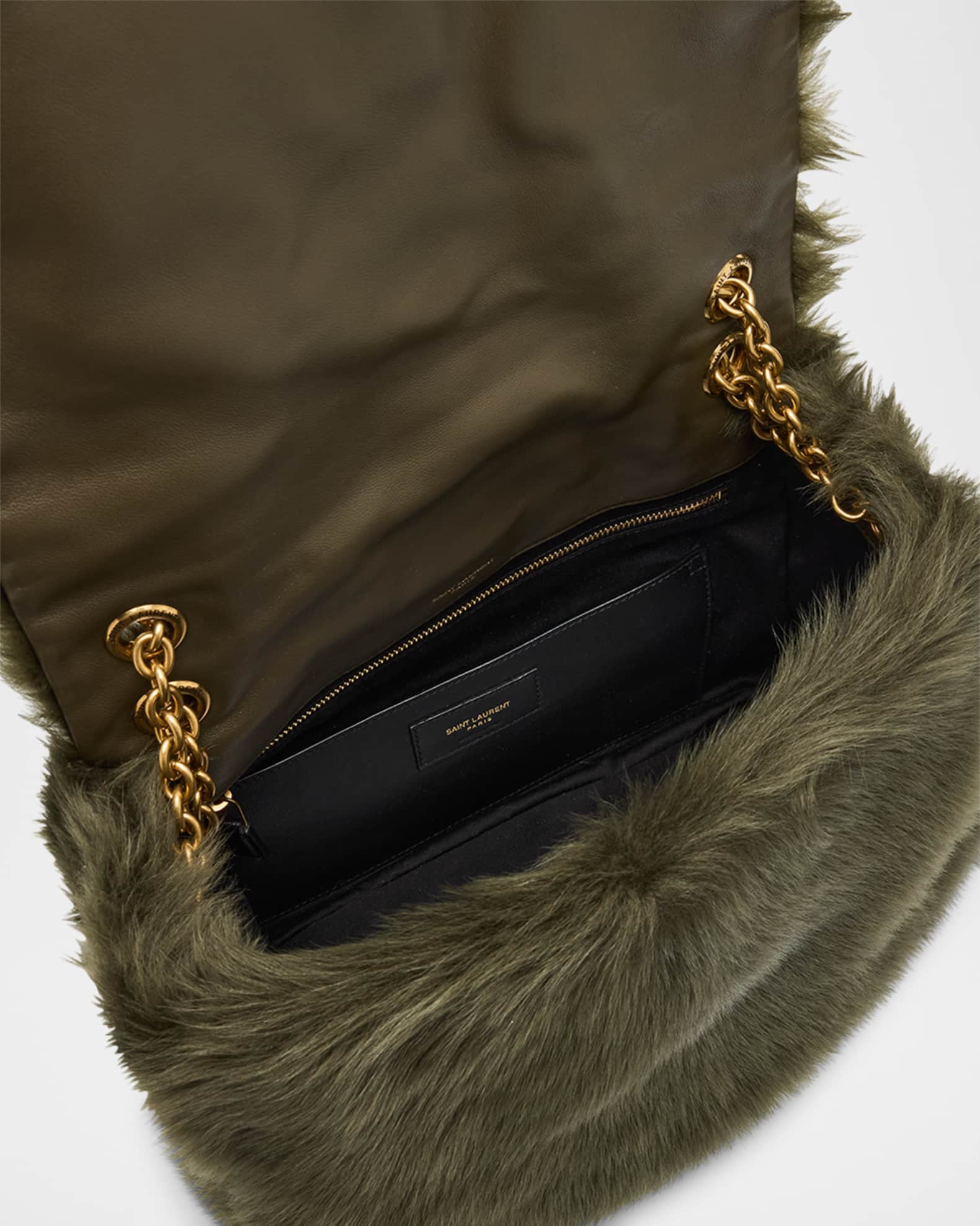 Saint Laurent Jamie 4.3 Medium YSL Shearling Shoulder Bag | Neiman Marcus