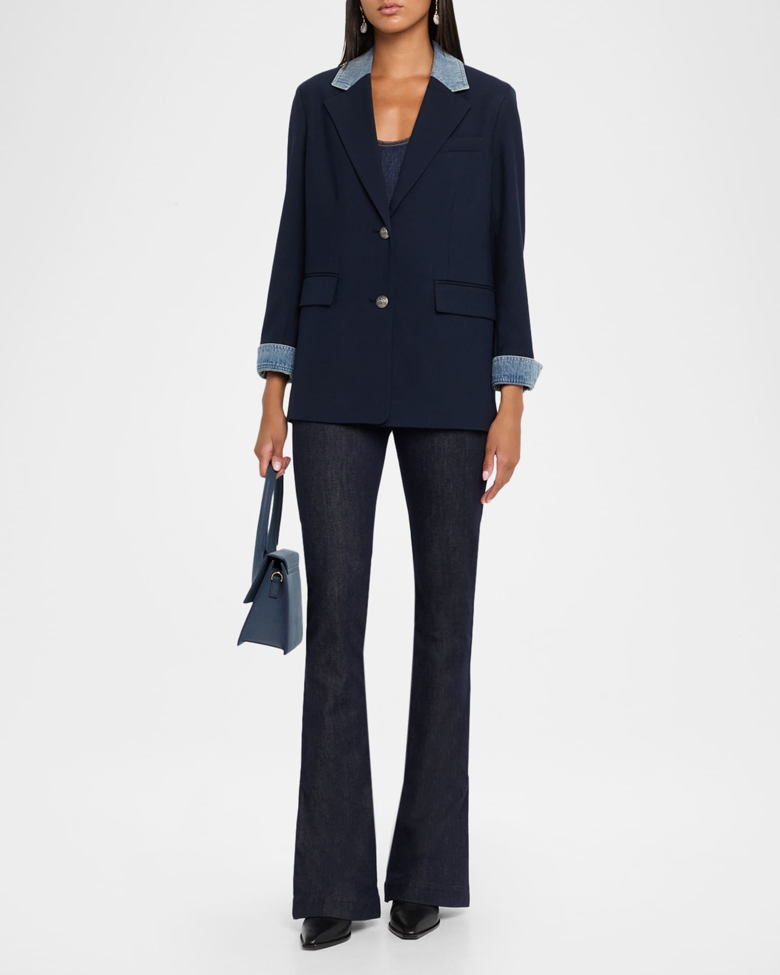Kobi Halperin Silva Single-Breasted Mixed Media Jacket | Neiman Marcus