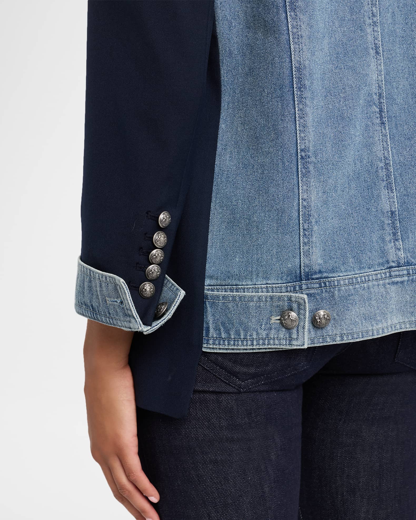 Kobi Halperin Silva Single-Breasted Mixed Media Jacket | Neiman Marcus