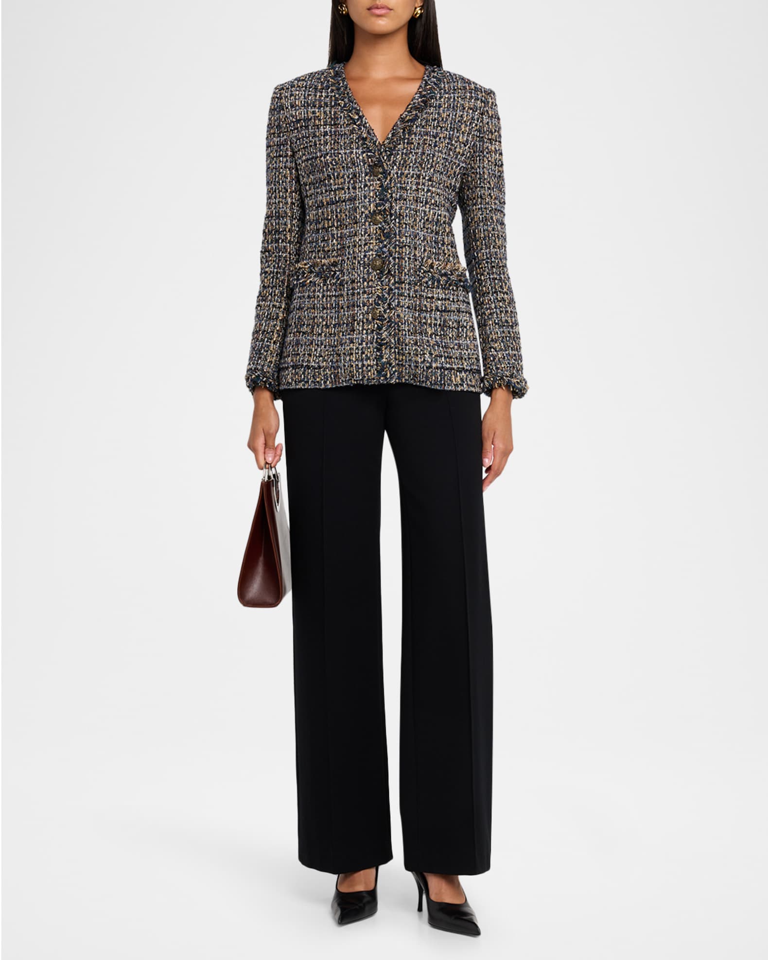 Kobi Halperin Keden Fringe-Trim Tweed Jacket | Neiman Marcus