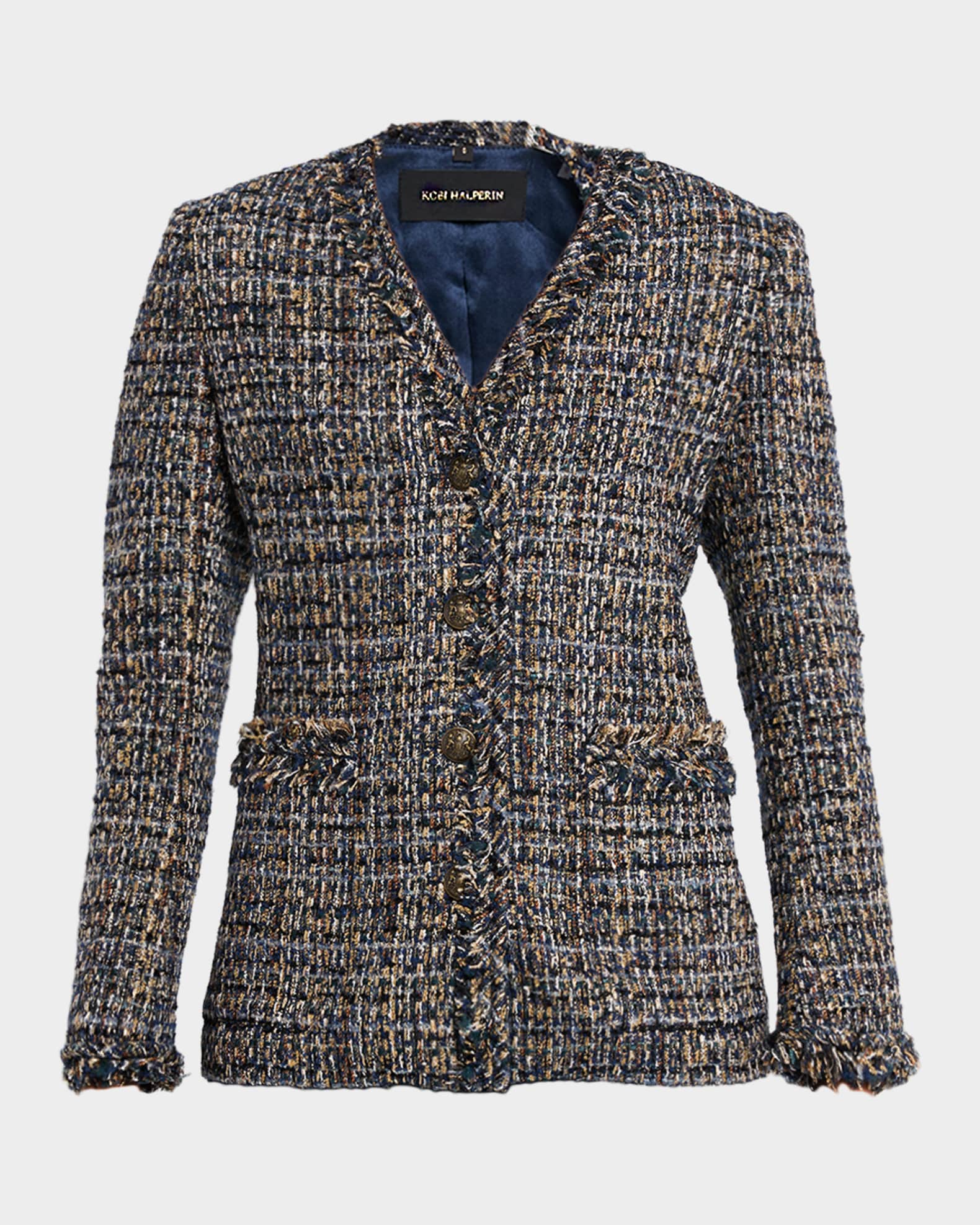 Kobi Halperin Keden Fringe-Trim Tweed Jacket | Neiman Marcus