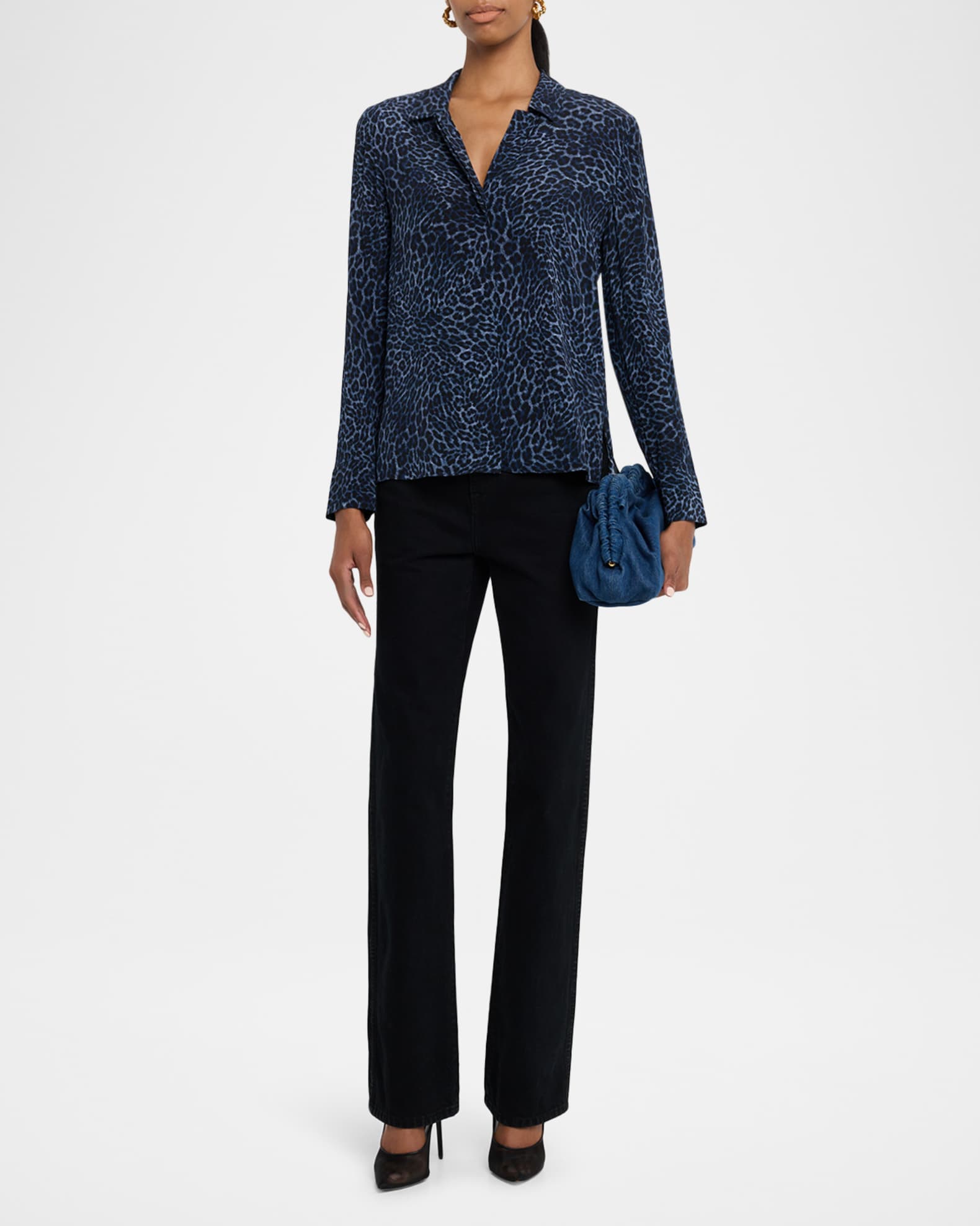 Kobi Halperin Gavin Leopard-Print Viscose Blouse | Neiman Marcus