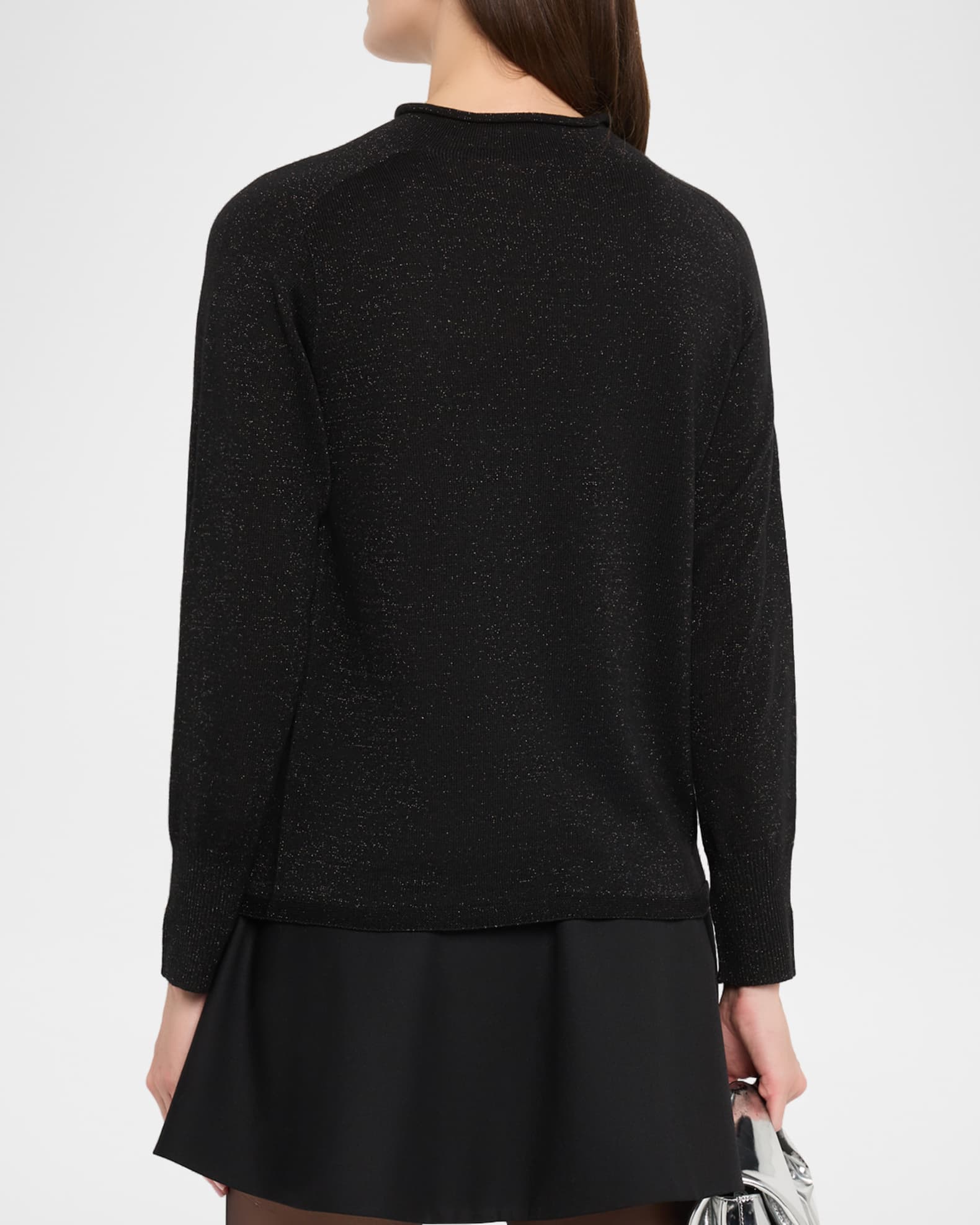Kobi Halperin Lisa Funnel-Neck Shimmer Knit Sweater | Neiman Marcus