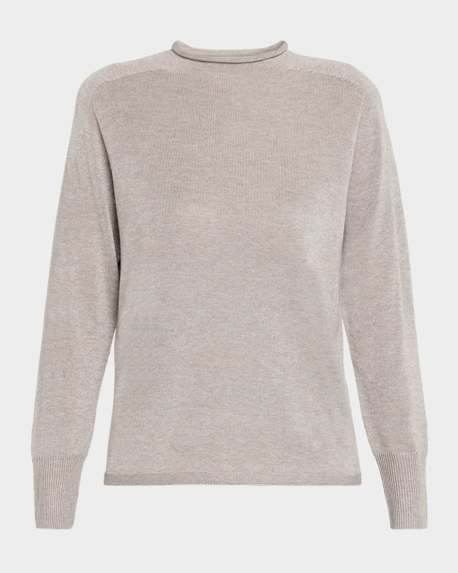 Kobi Halperin Lisa Funnel-Neck Shimmer Knit Sweater | Neiman Marcus
