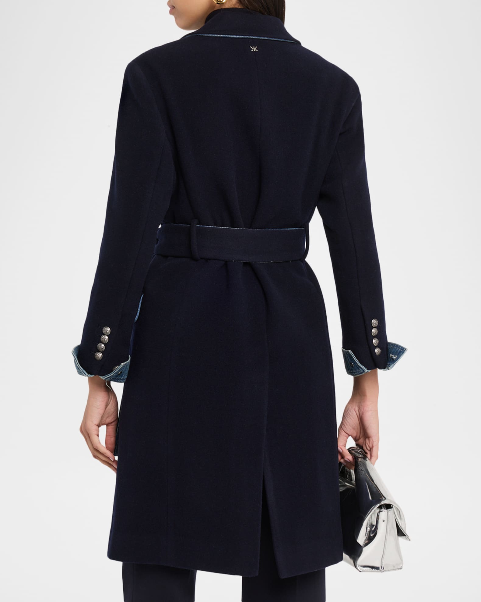 Kobi Halperin Otto Denim-Trim Wool Coat | Neiman Marcus