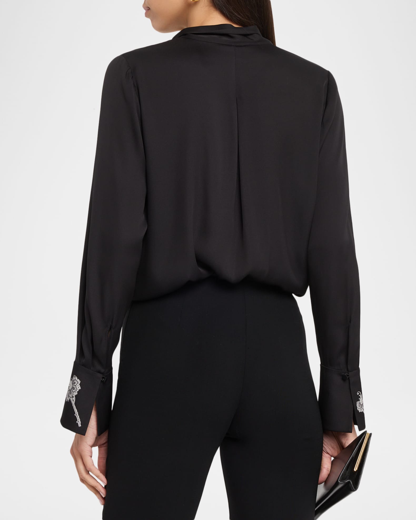 Kobi Halperin Cynthia Lace-Print Stretch Silk Blouse | Neiman Marcus