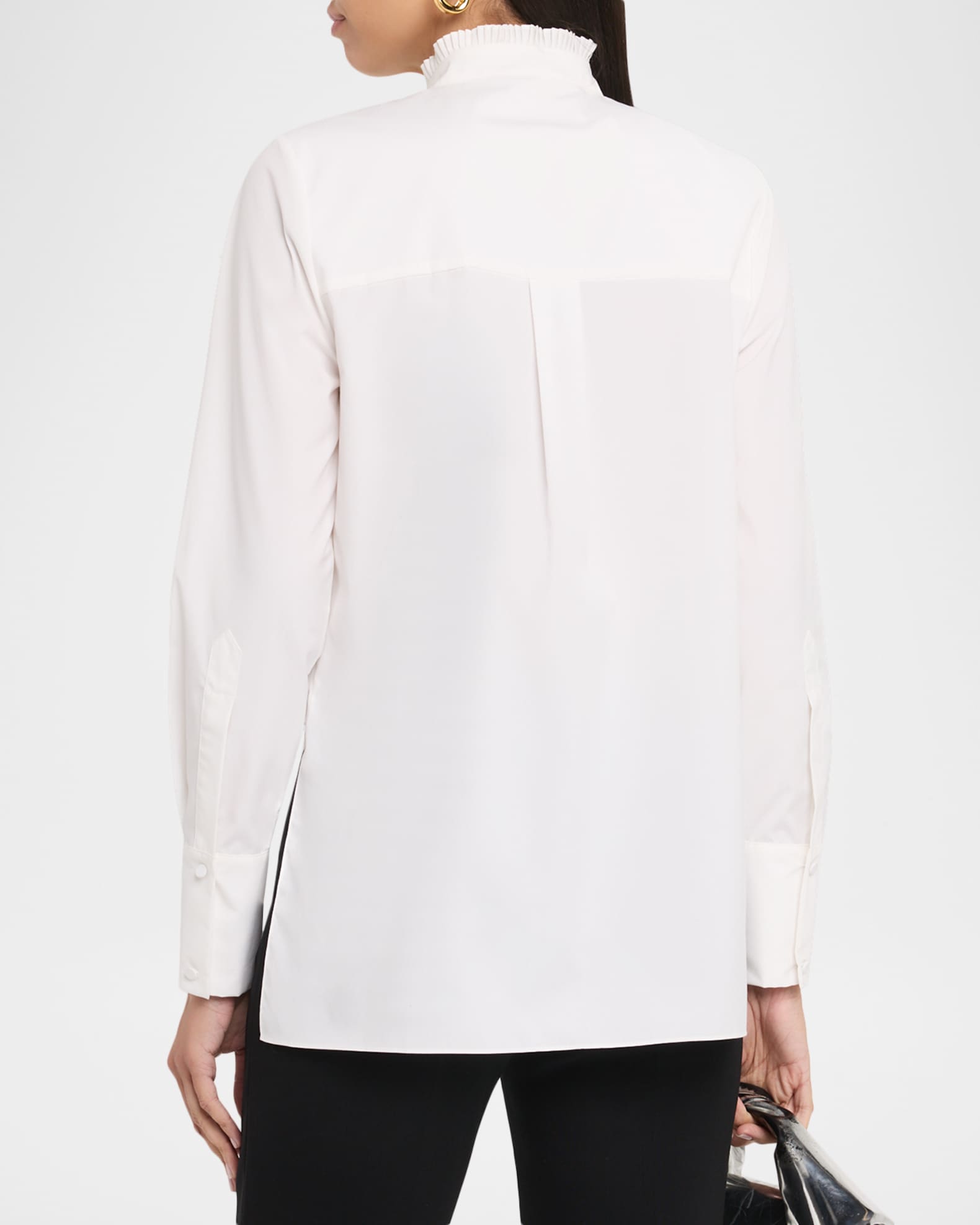 Kobi Halperin Mick Embellished Ruffle-Trim Blouse | Neiman Marcus