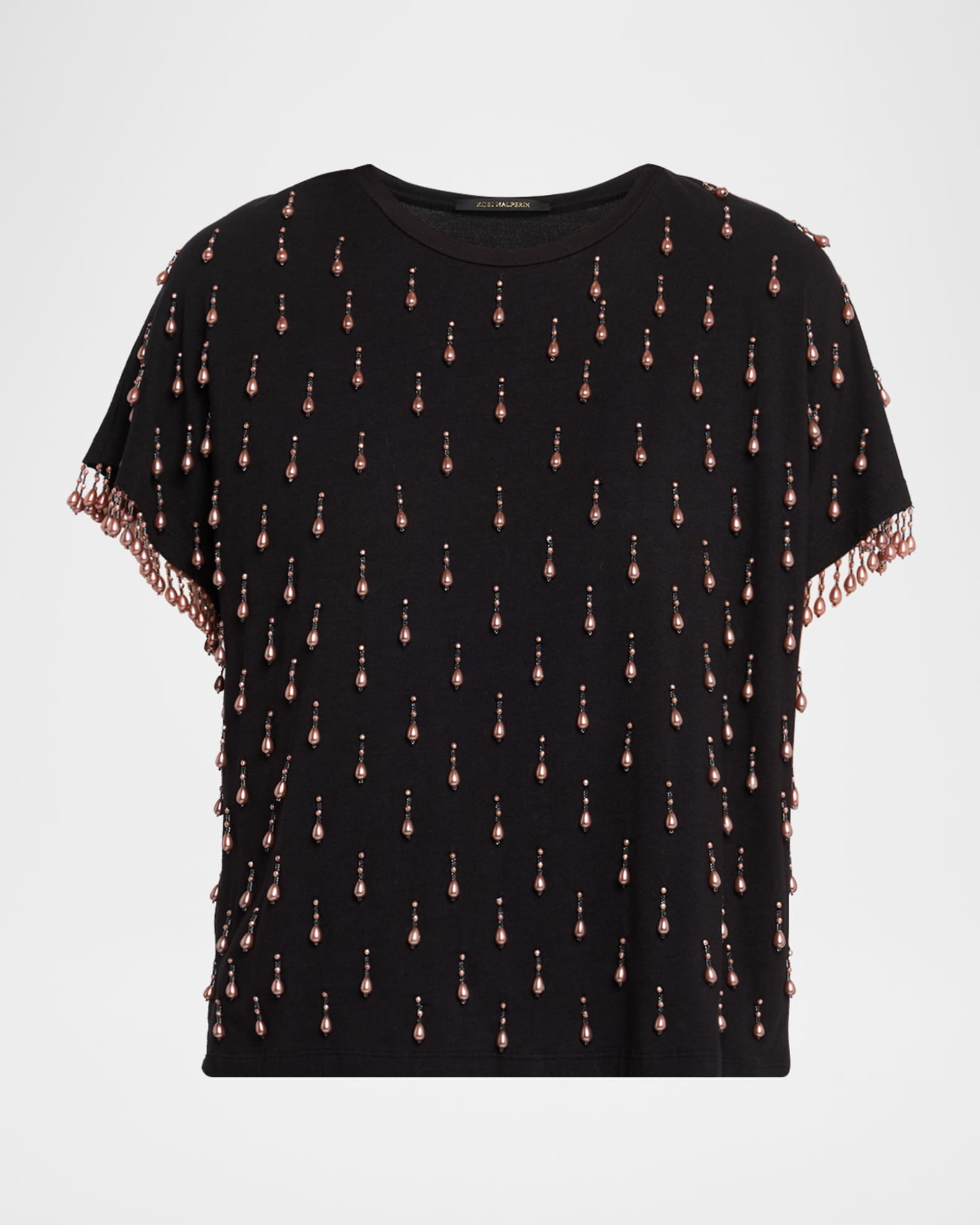 Kobi Halperin Carmel Beaded Cotton Knit Tee | Neiman Marcus