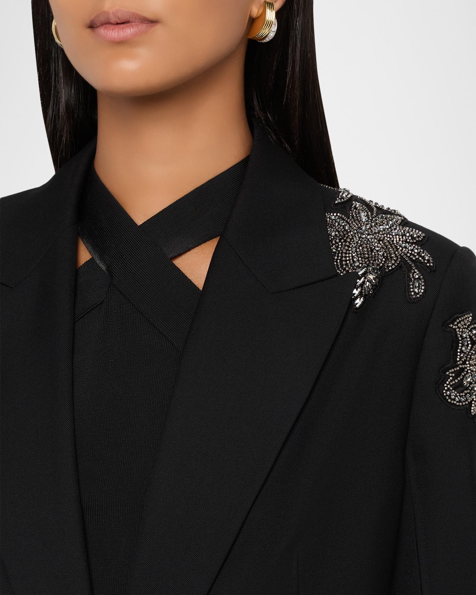 Kobi Halperin Lariz Single-Button Crystal Applique Jacket | Neiman Marcus