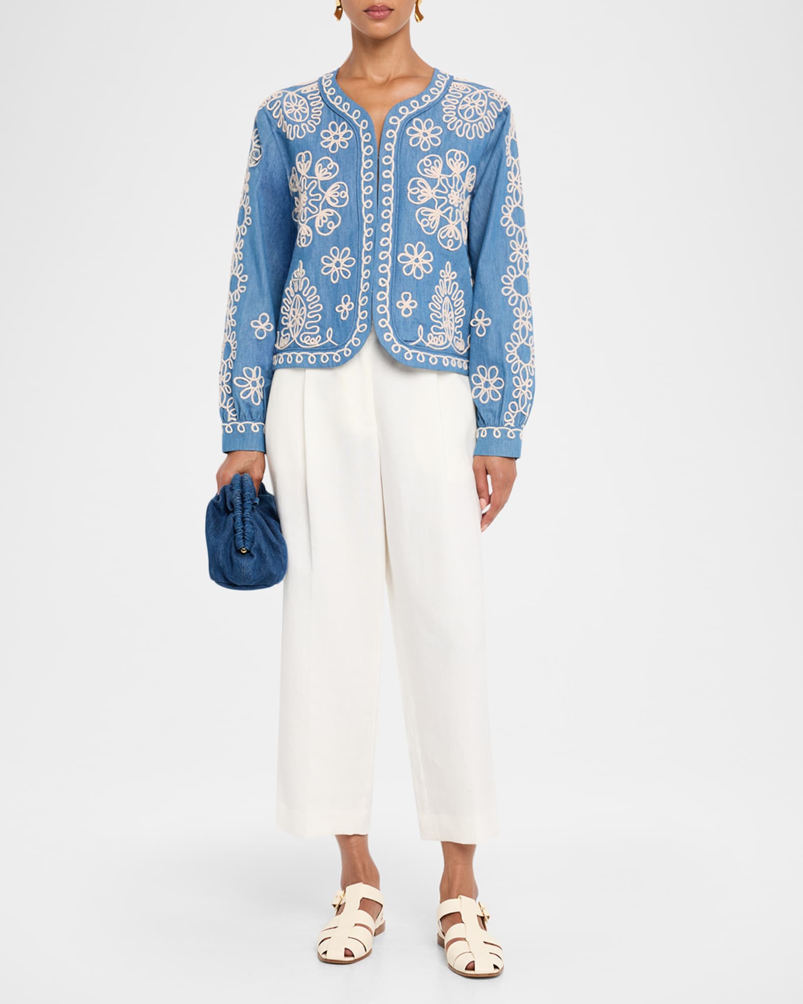 Johnny Was Sutash Embroidered Bolero Jacket | Neiman Marcus
