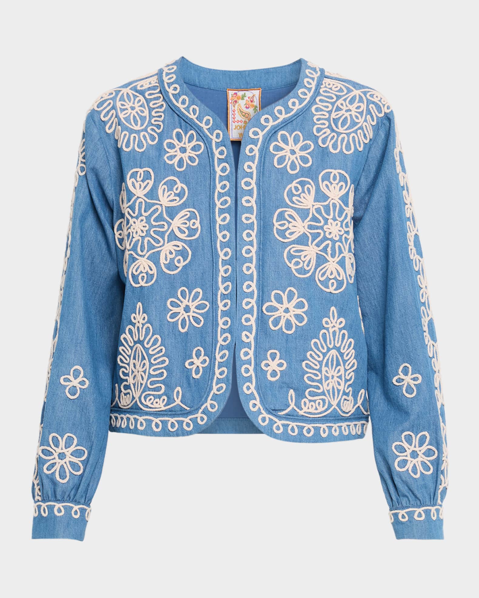Johnny Was Sutash Embroidered Bolero Jacket | Neiman Marcus