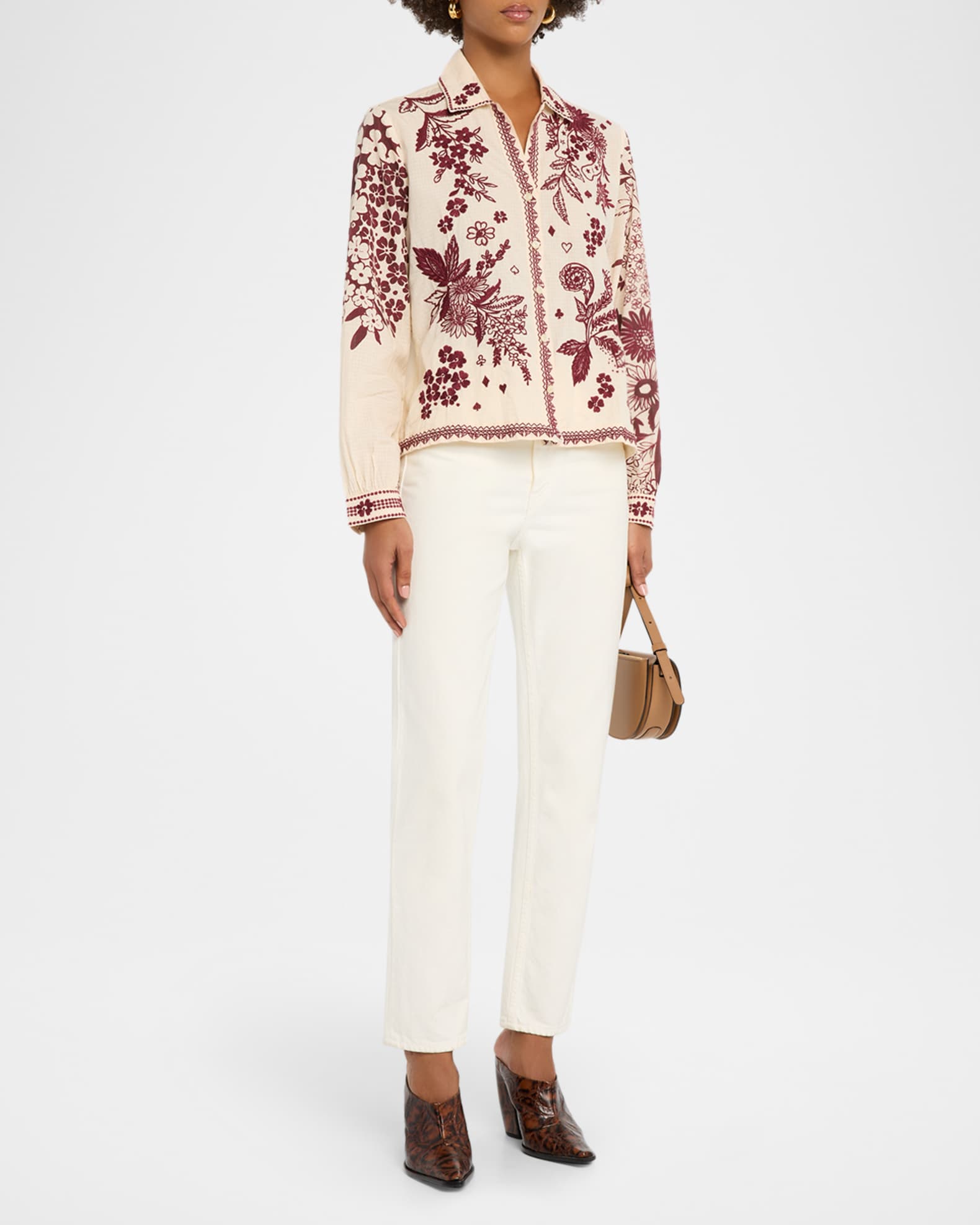 Johnny Was Printed Button-Front Shirt | Neiman Marcus