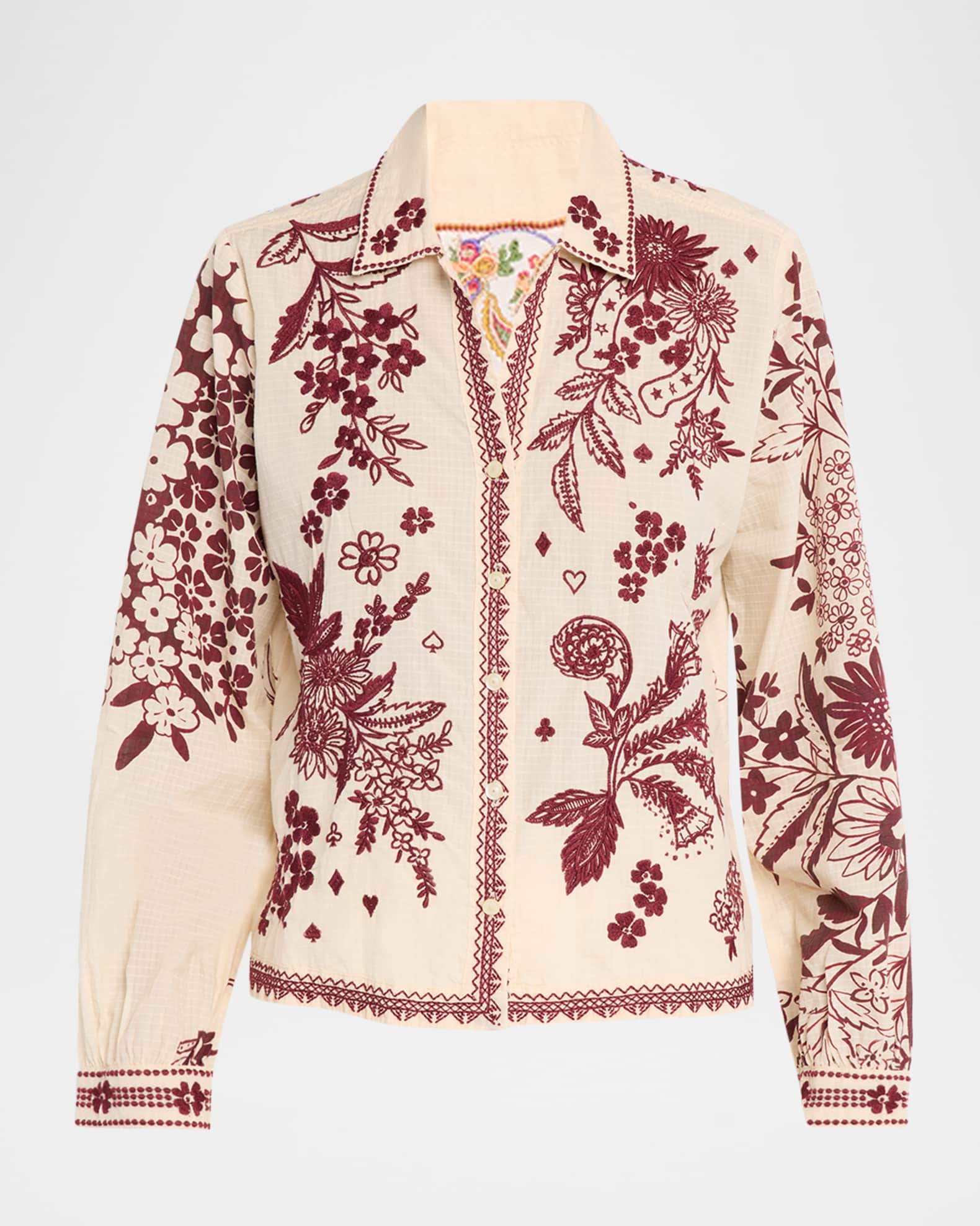 Johnny Was Printed Button-Front Shirt | Neiman Marcus