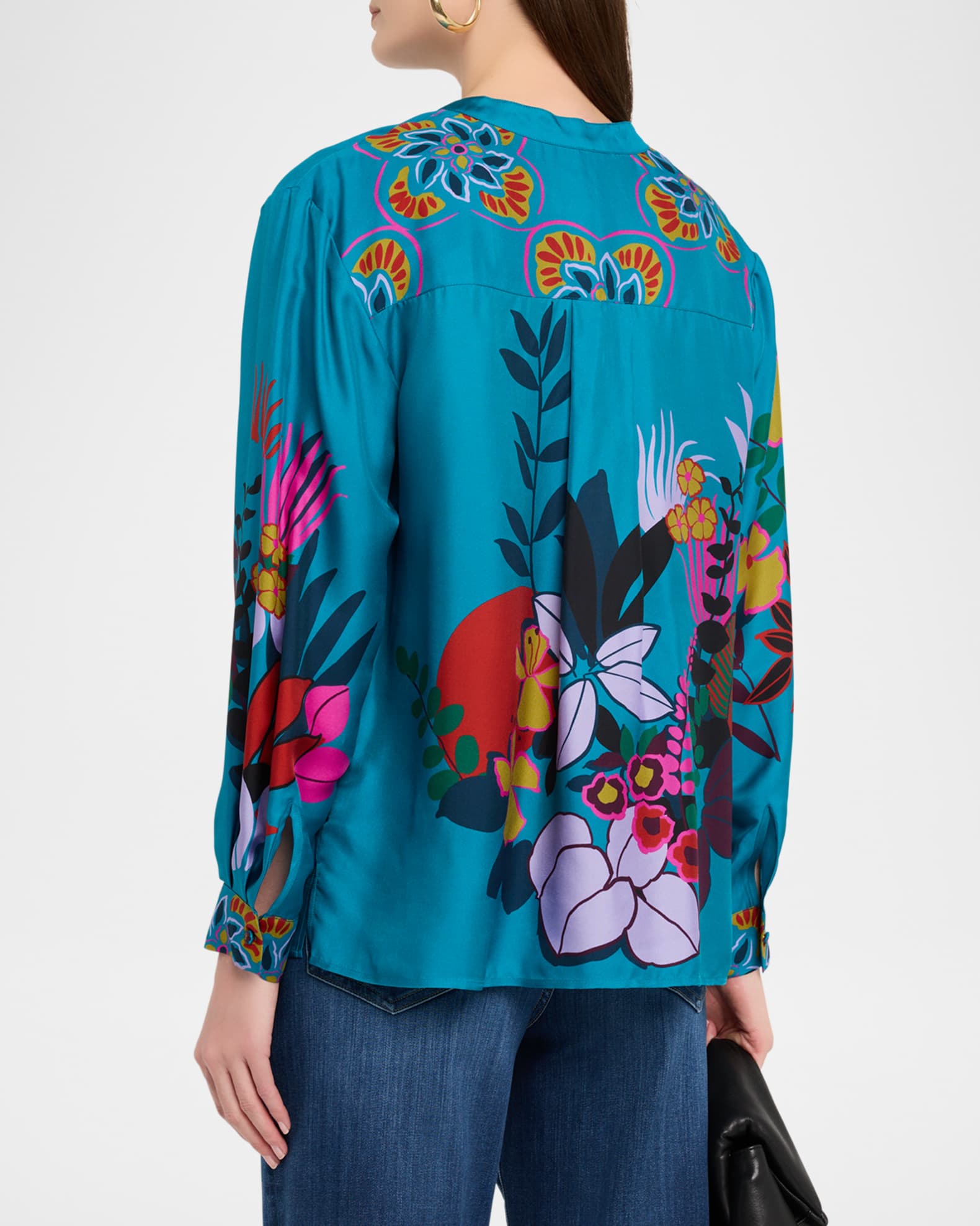 Johnny Was Jacqueline Floral-Print Shirt | Neiman Marcus