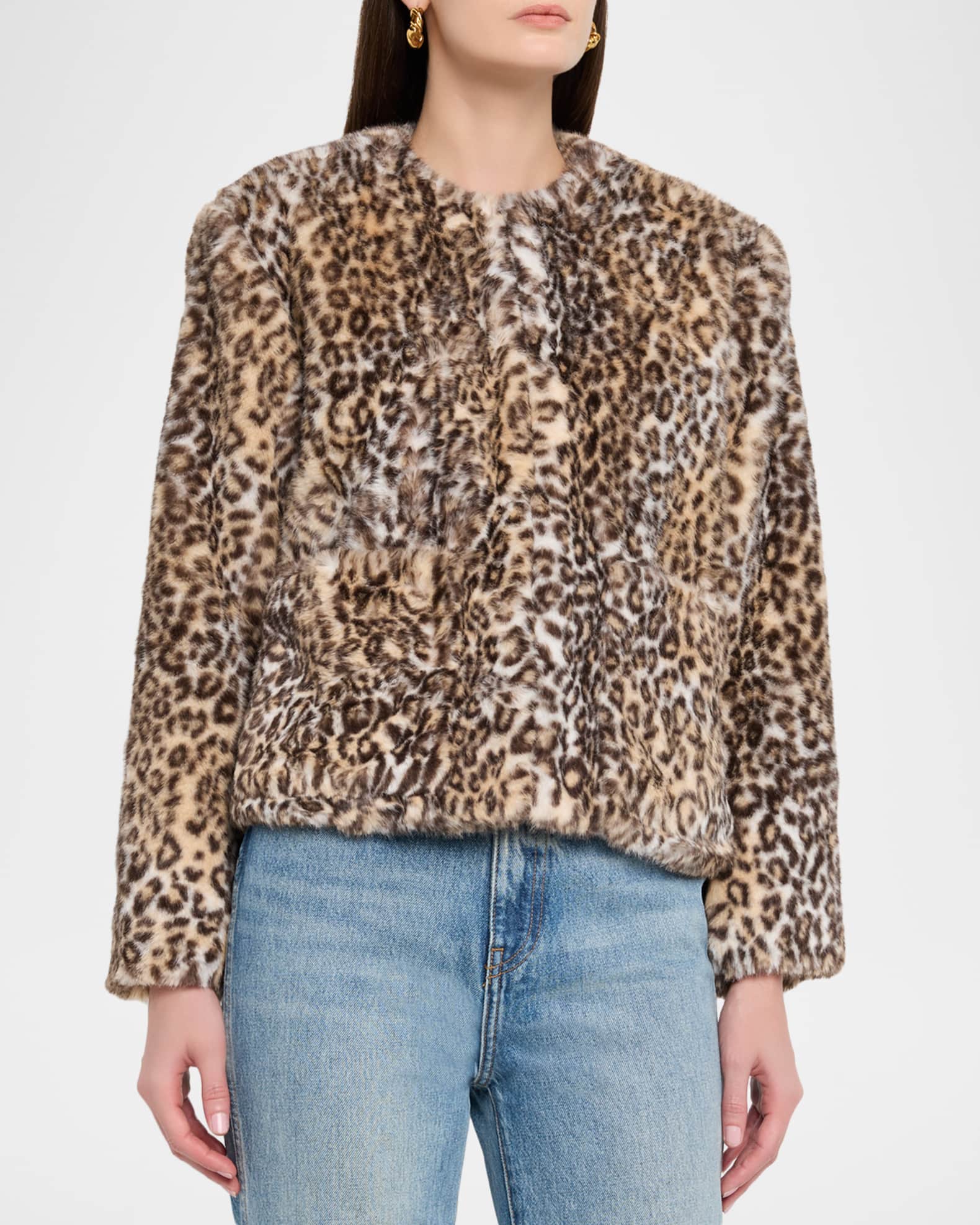 Johnny Was Leopard-Print Faux Fur Jacket | Neiman Marcus