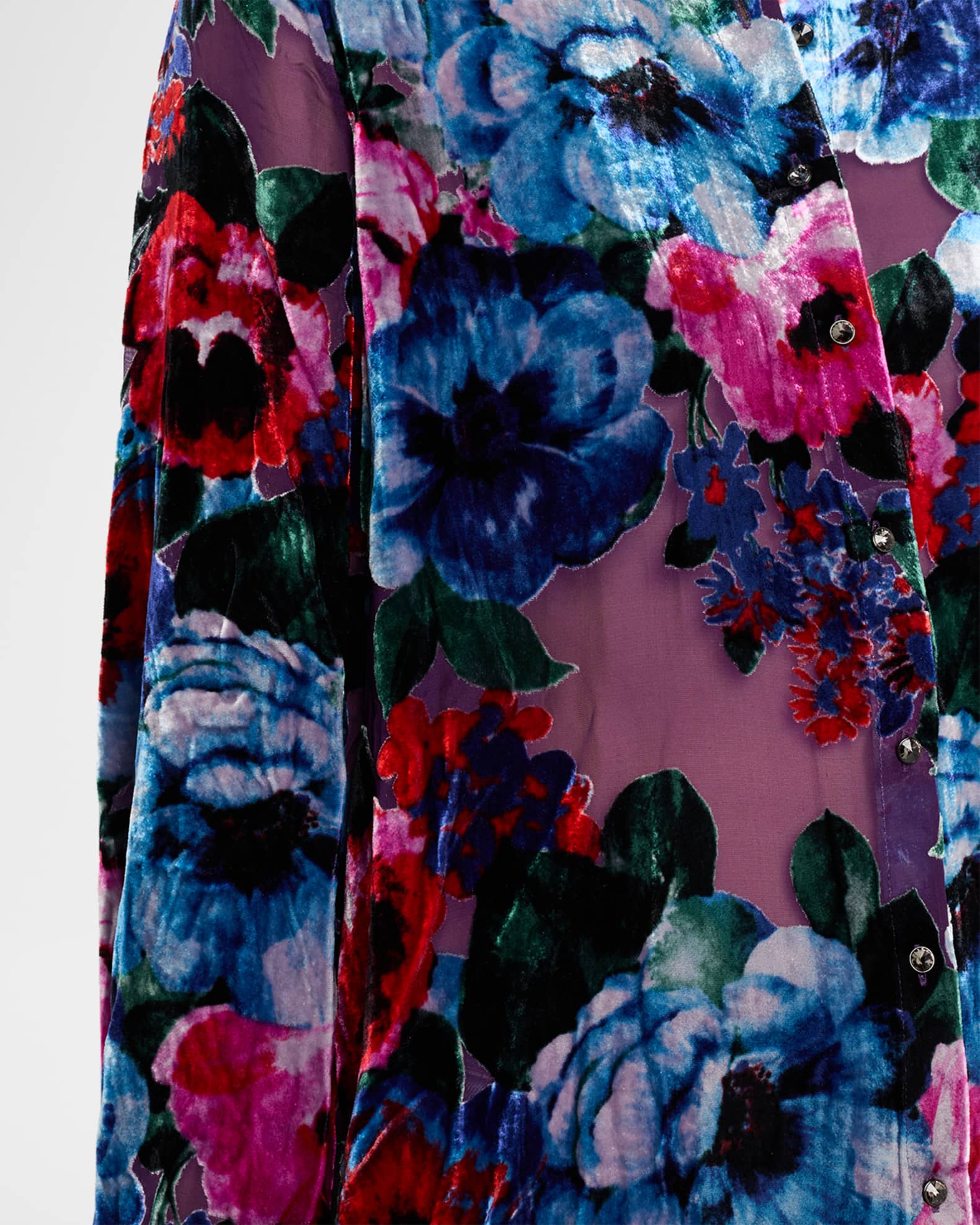 Johnny Was Velma Floral Flocked Button-Down Shirt | Neiman Marcus