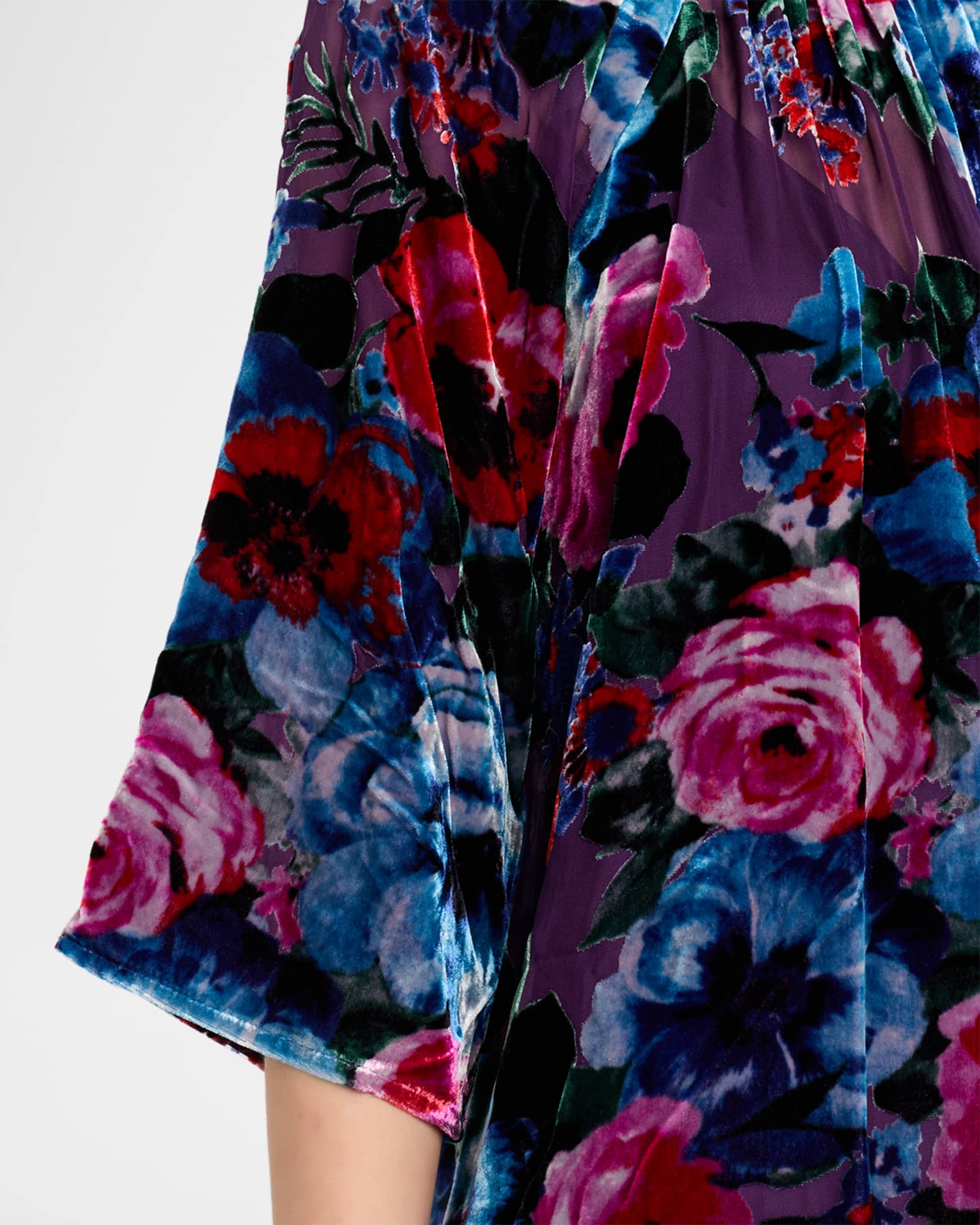 Johnny Was Hollis Flocked Mini Shift Dress | Neiman Marcus